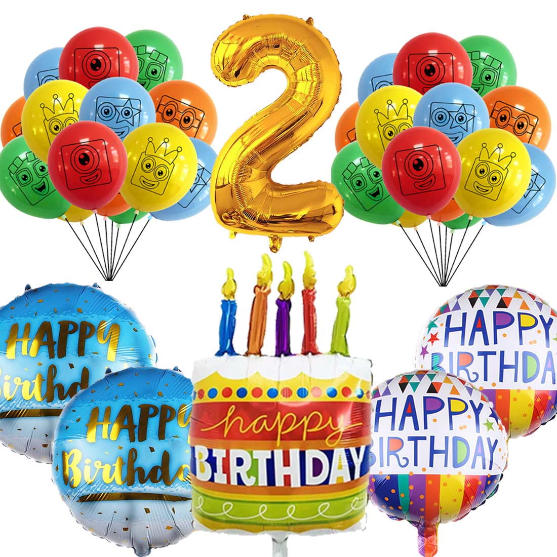 Numberblocks Balloons Party Supplies 2nd Big Number Decorations Decor ...