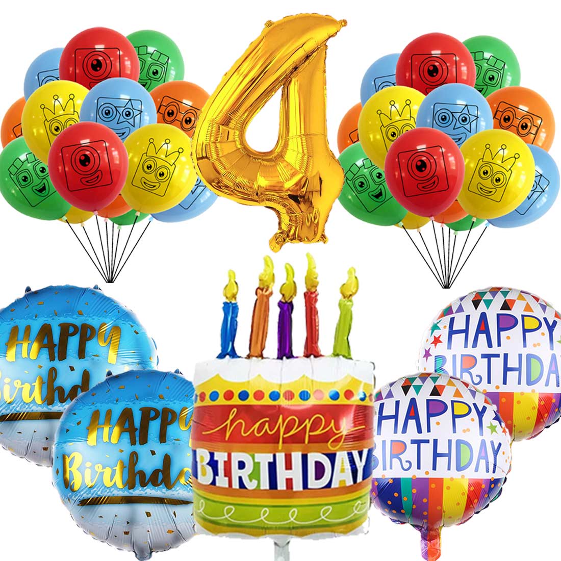 Numberblocks Balloons Party Supplies 4th Big Number Decorations Decor ...