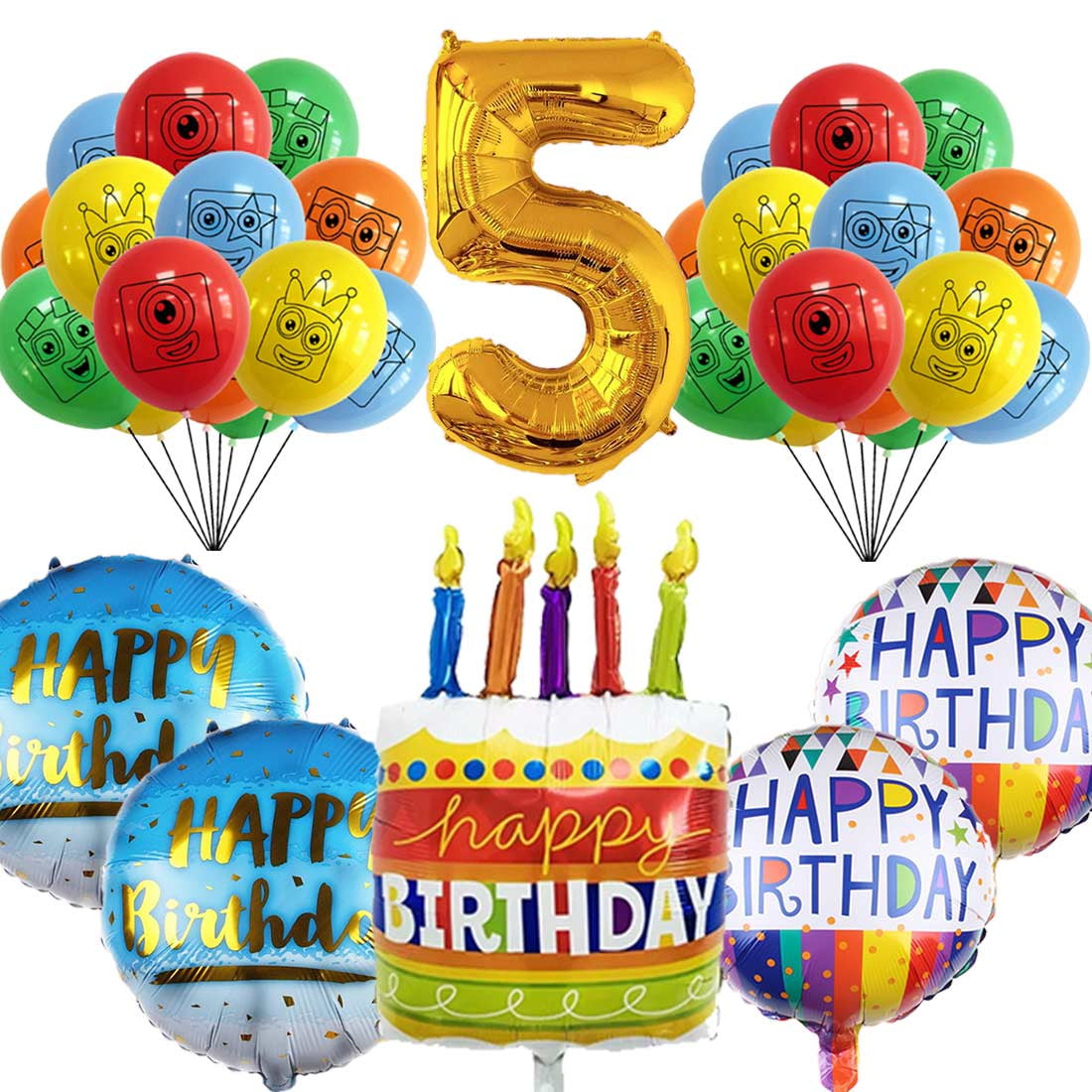 Numberblocks Balloons Party Supplies 5th Big Number Decorations Decor ...