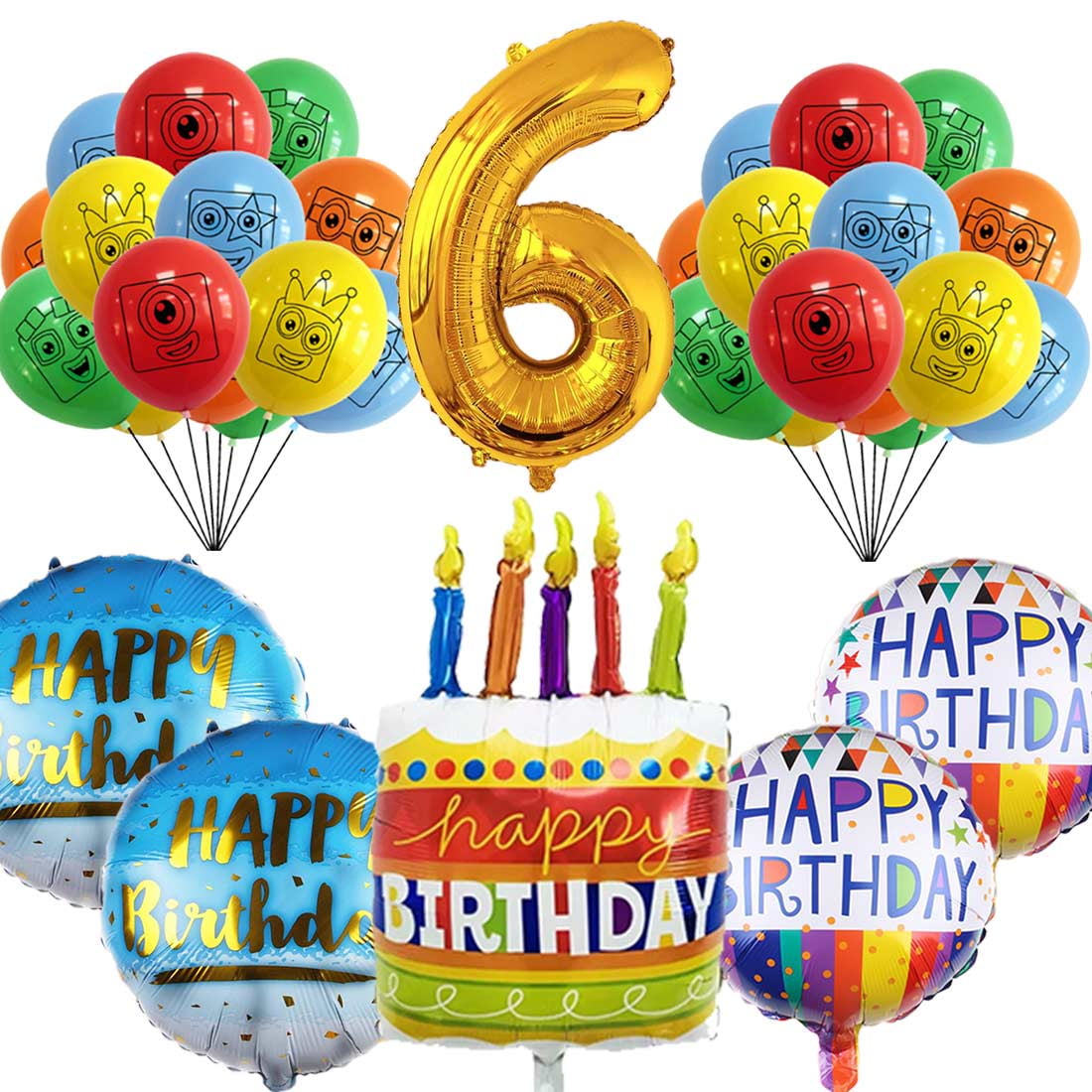 Numberblocks Balloons Party Supplies 6th Big Number Decorations Decor ...