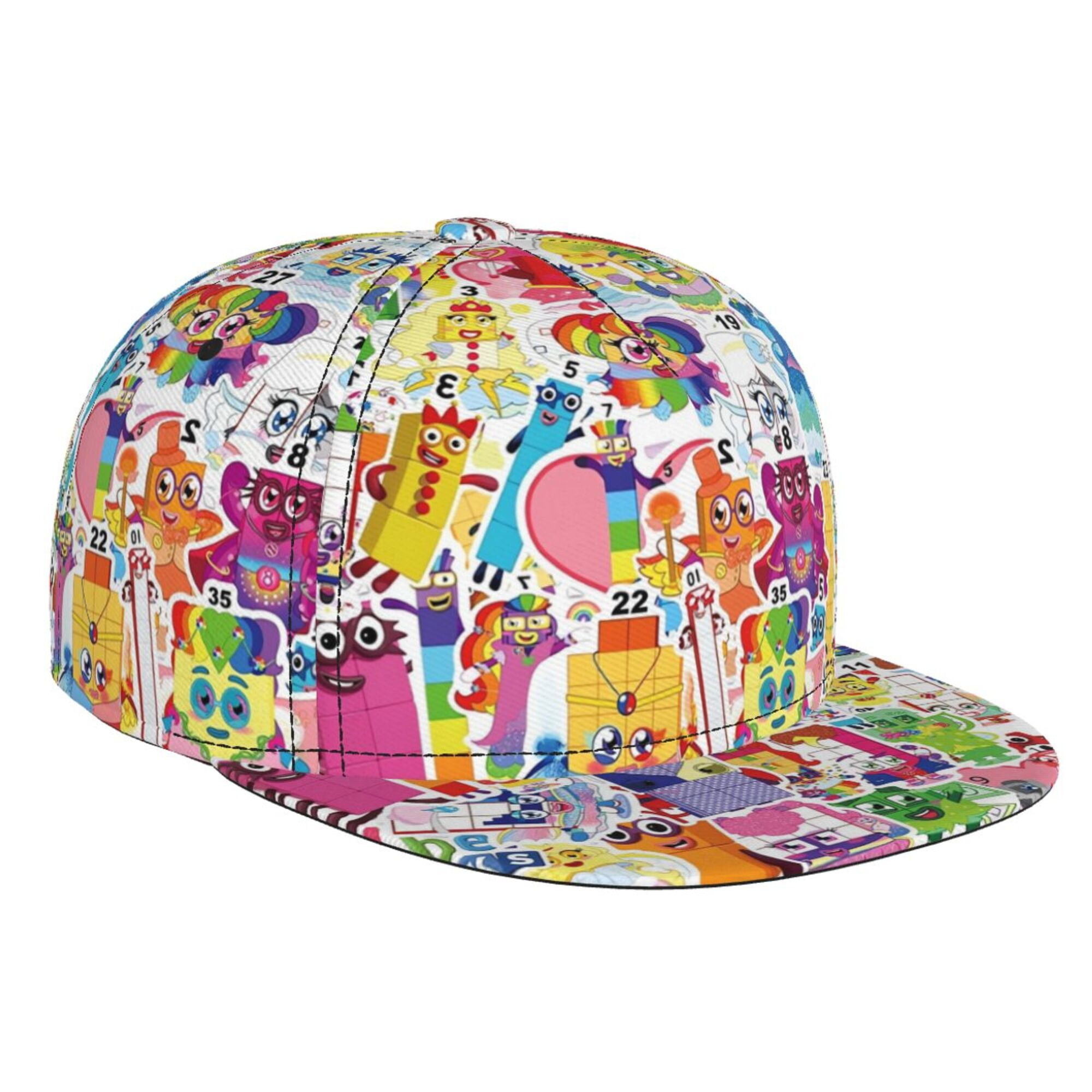 Numberblocks Baseball Cap For Men, Women & Kids, Classic Flat Brim Hat ...