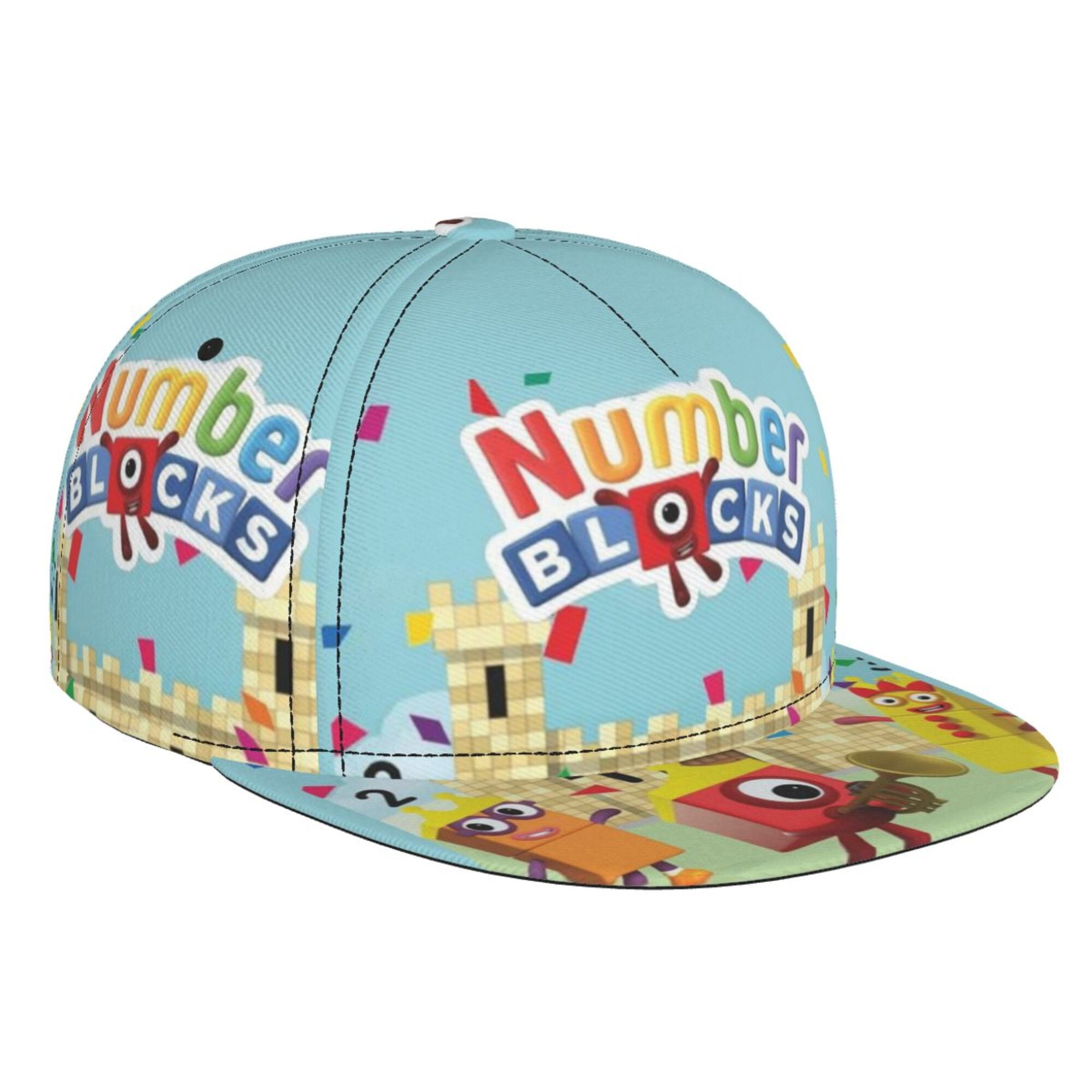 Numberblocks Baseball Cap for Men Women Teen Classic Snapback Hip Hop Flat Bill Brim Adjustable ...