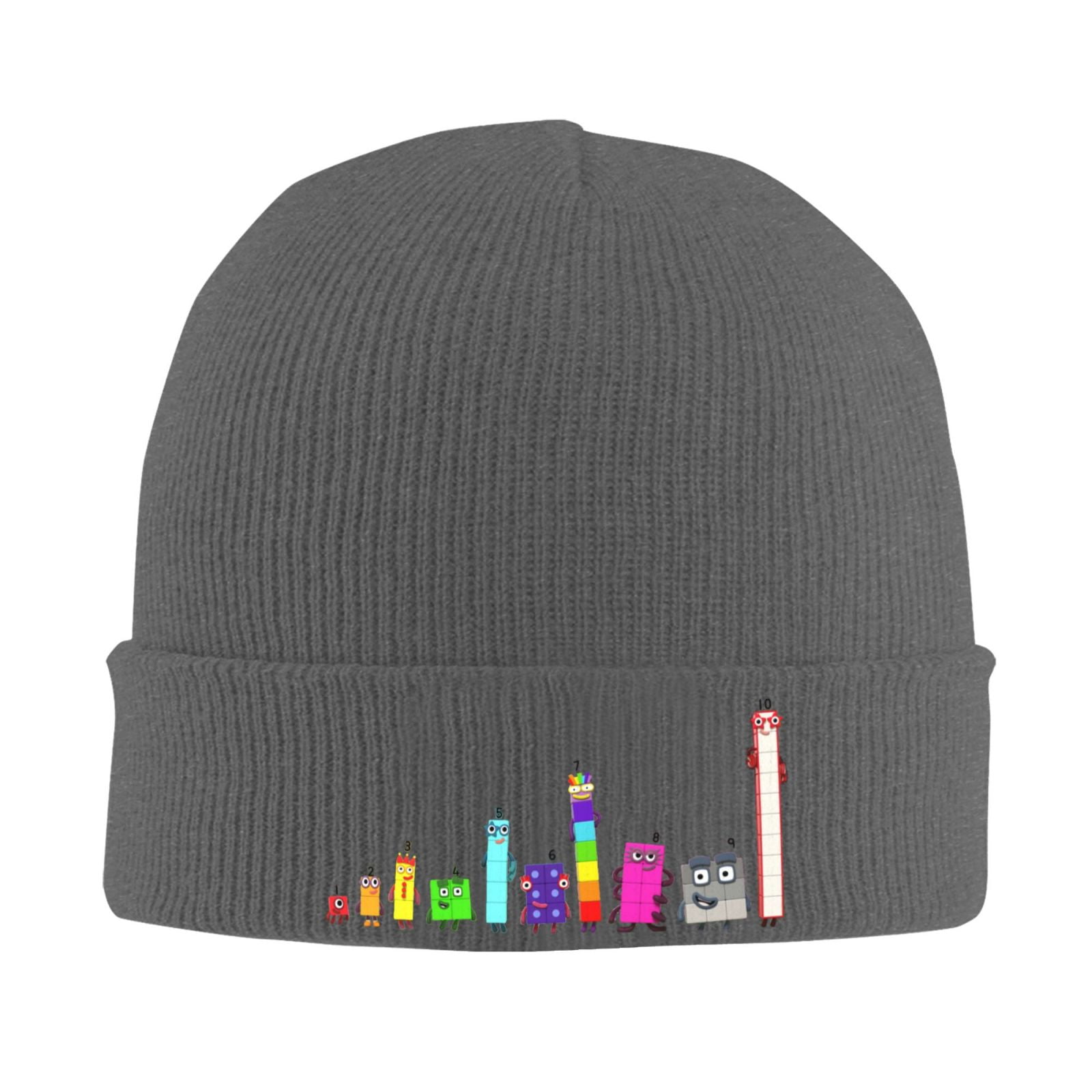 Numberblocks Beanie Hat Winter Warm Knit Cuffed Cap For Women Men Deep ...