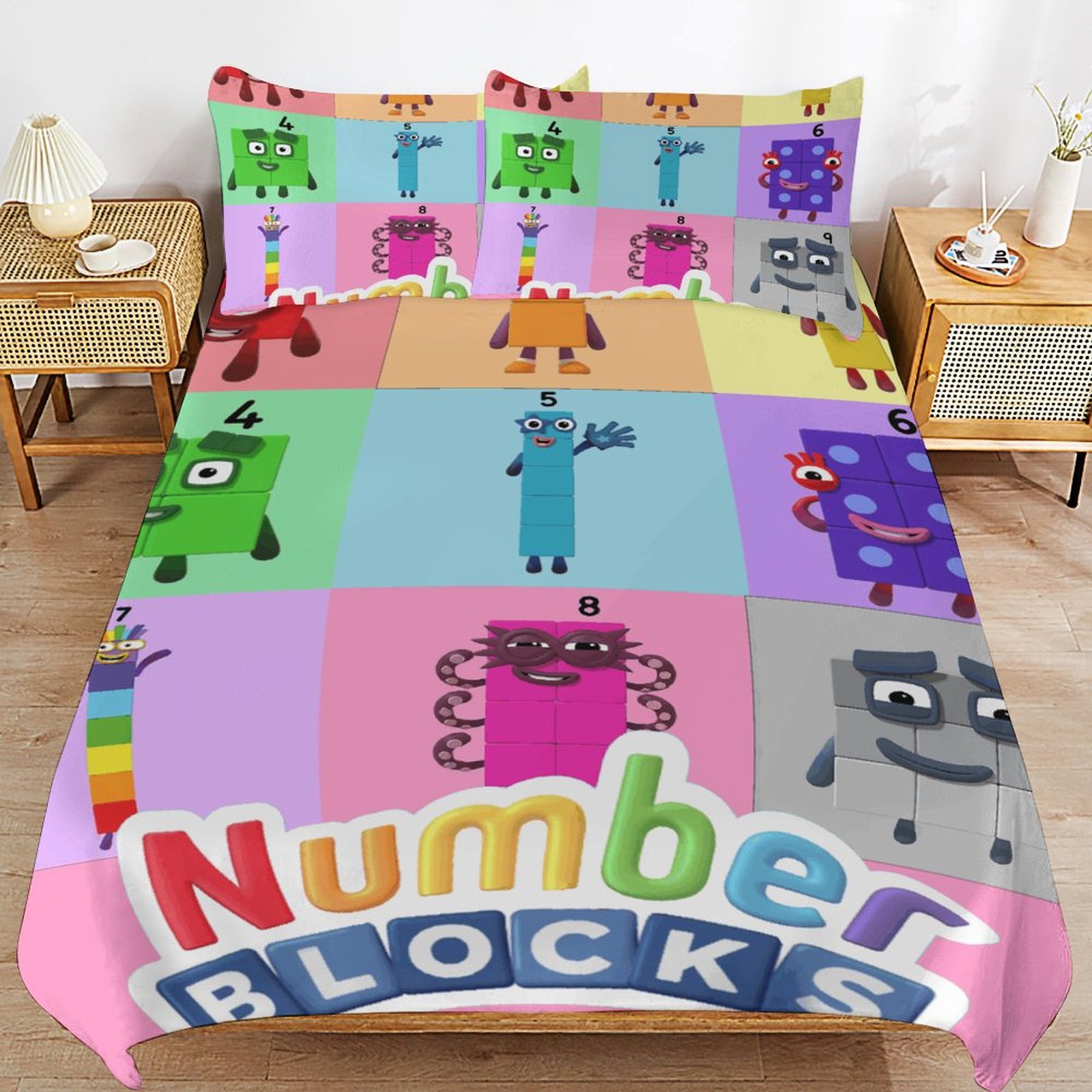 Numberblocks Bed Duvet Cover Microfiber Bedding Sets 3D Printed ...