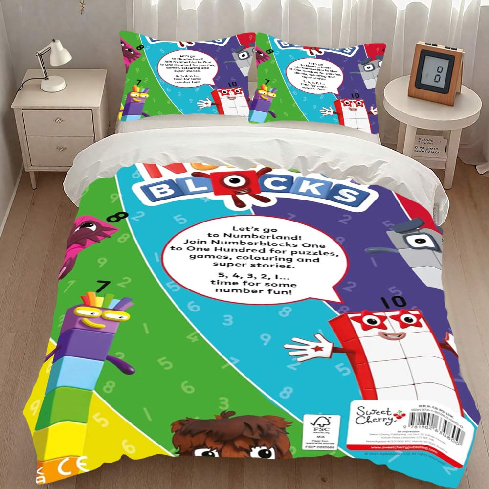 Numberblocks Bedding Set Kids Sheet Toddler Pillow Christmas Comforter ...