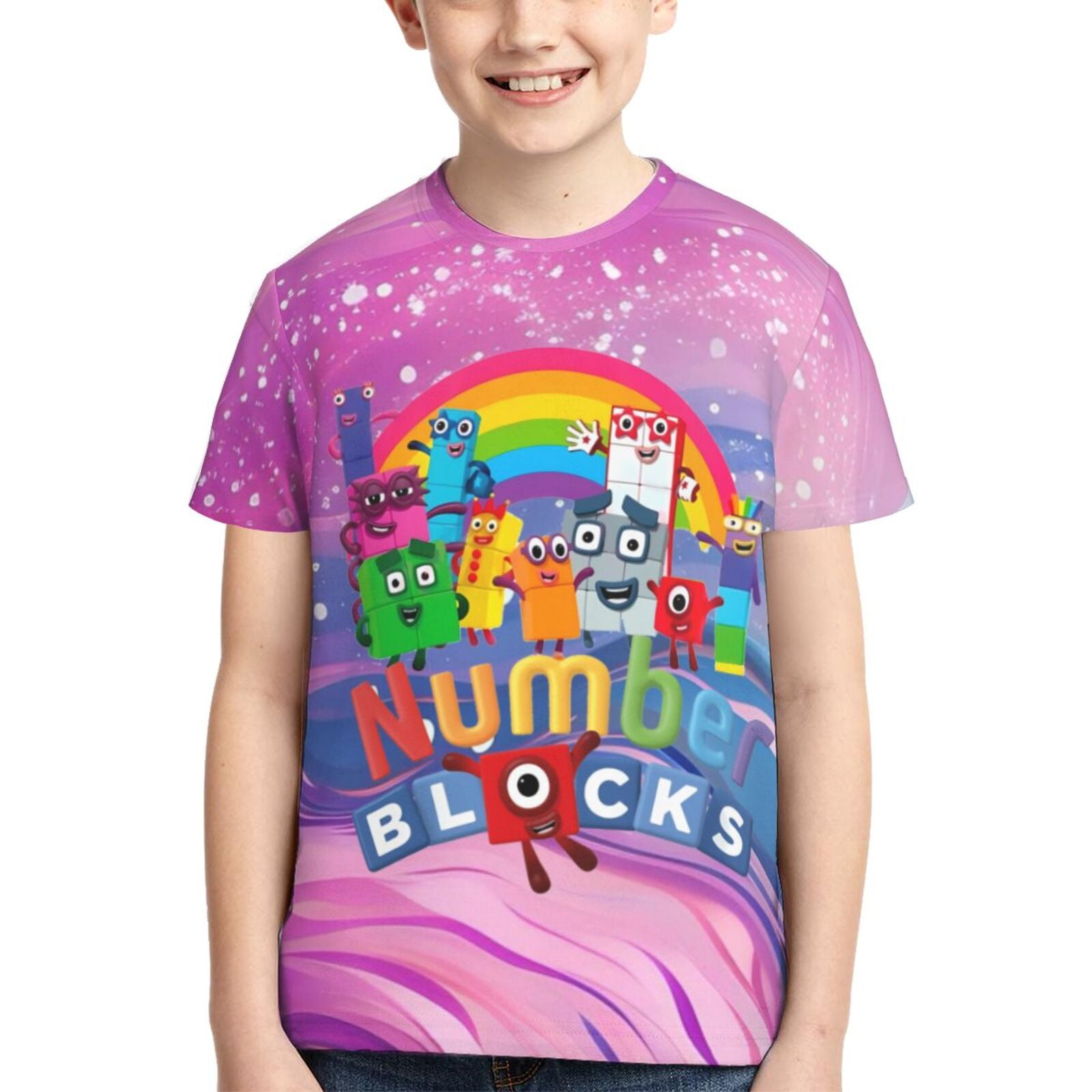Numberblocks Boys Girls T Shirt Kids Short Sleeve Crewneck 3d Printed ...
