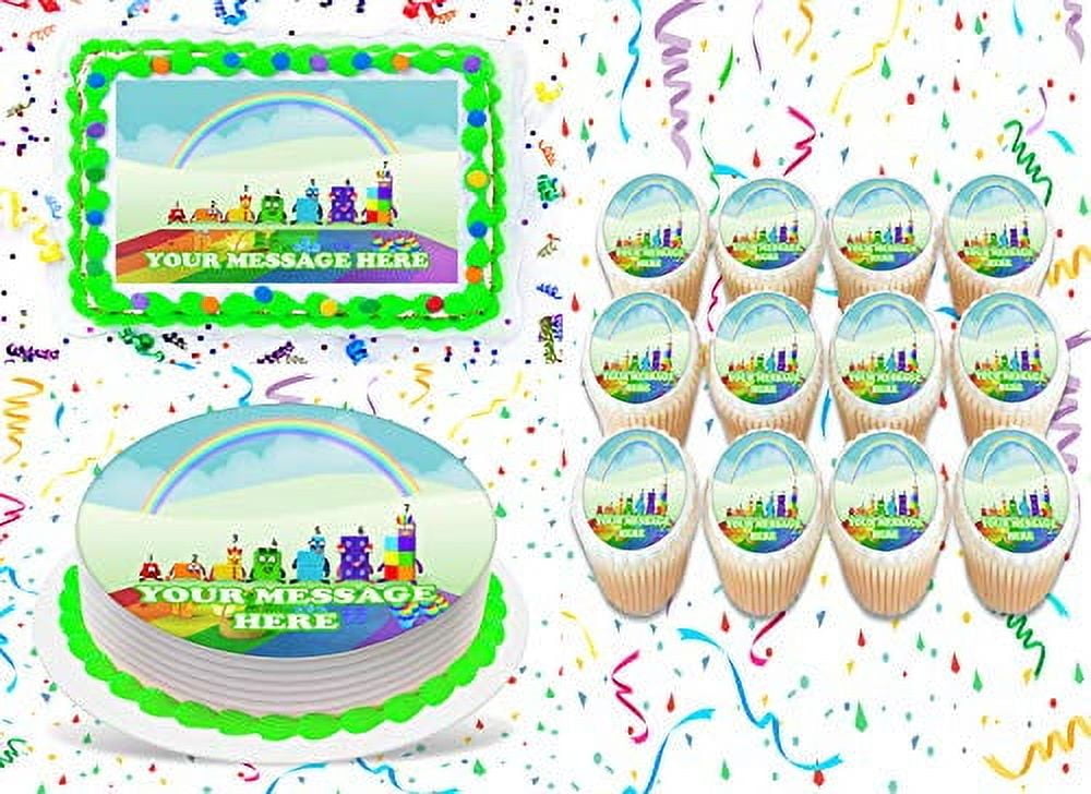 Numberblocks Cake Topper Edible Image Cupcakes Frosting Sugar Sheet (8 ...