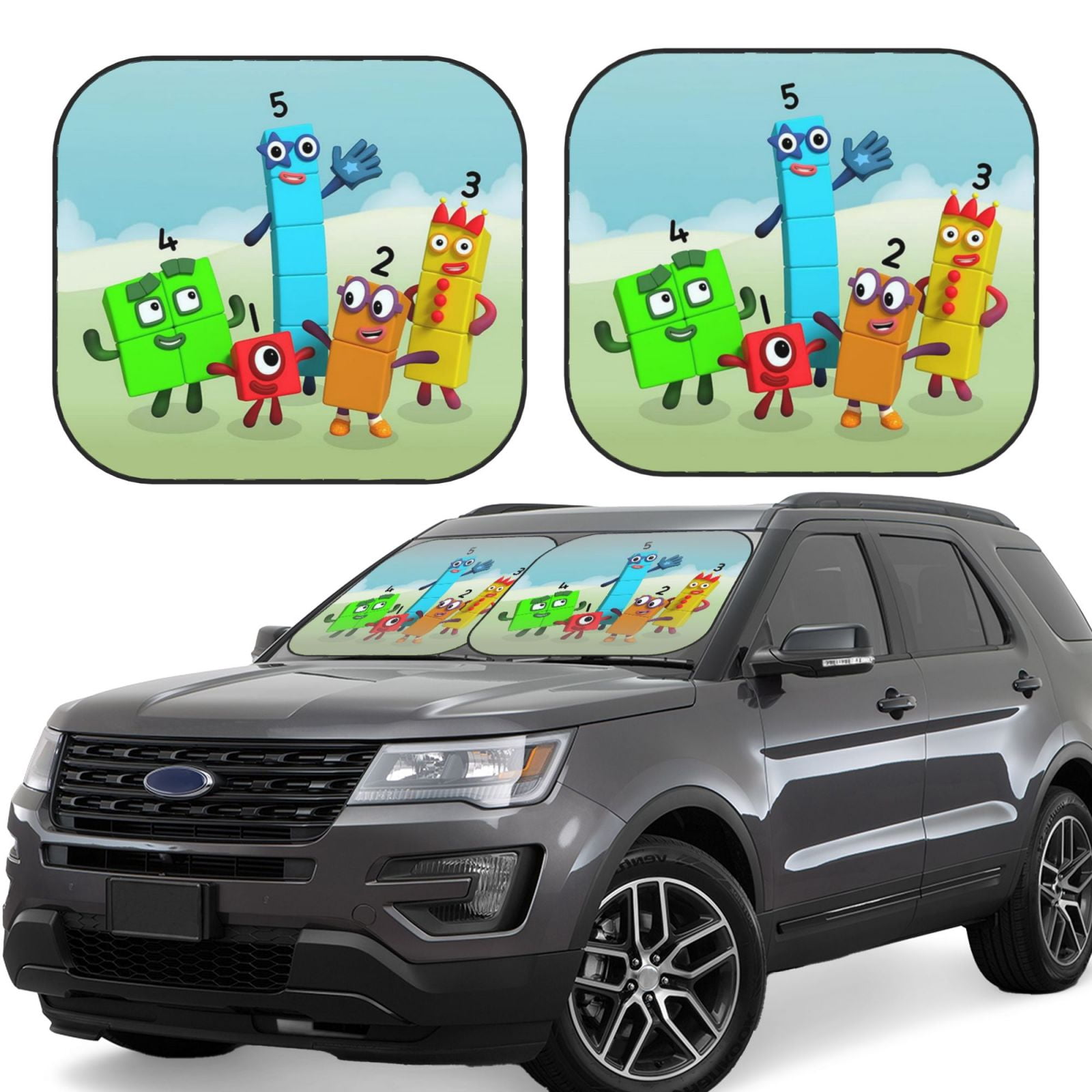 Numberblocks Car Windshield Sun Shade Foldable 2-Piece Auto Front ...