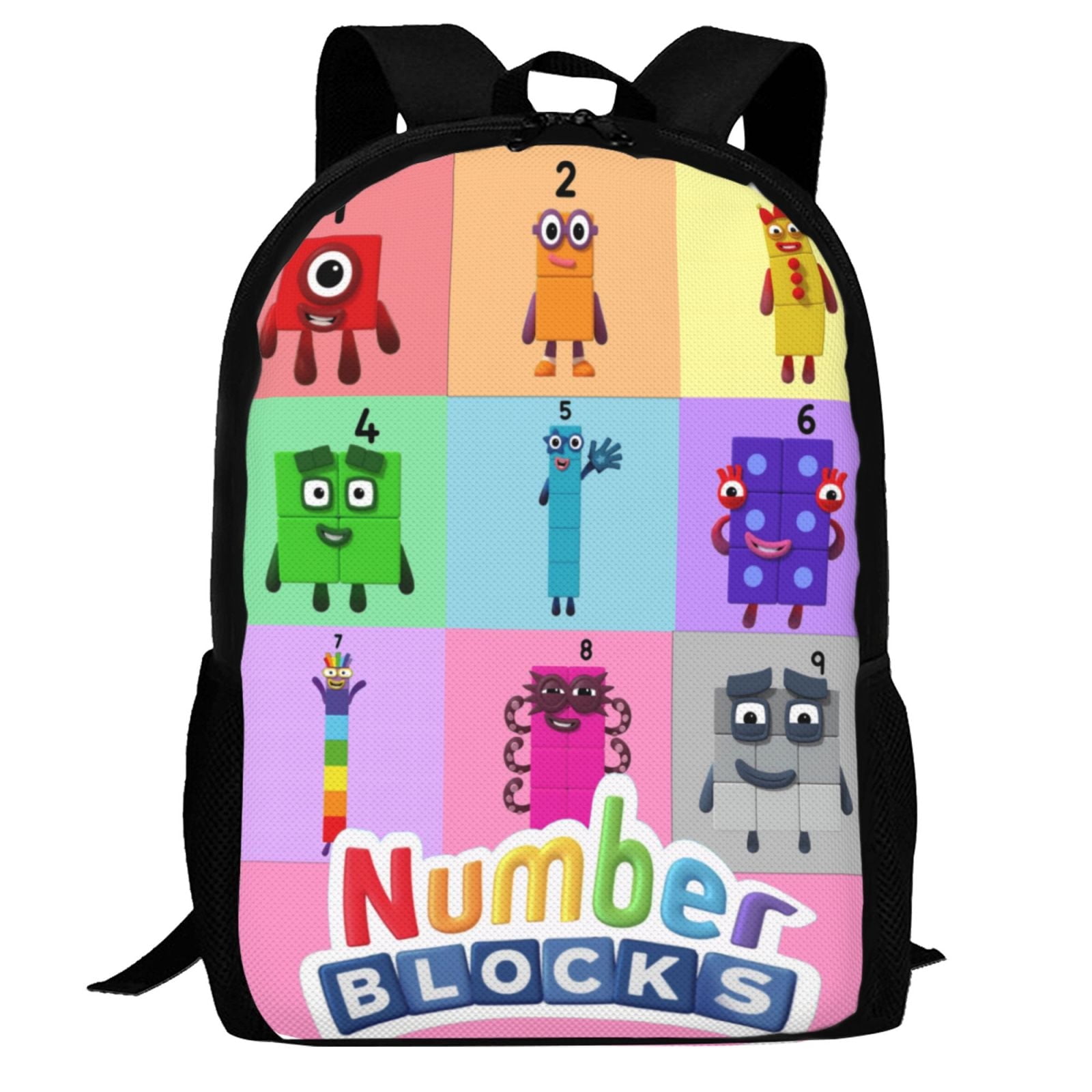 Numberblocks Backpacks Cartoon Print Fashion Large Capacity Sports ...