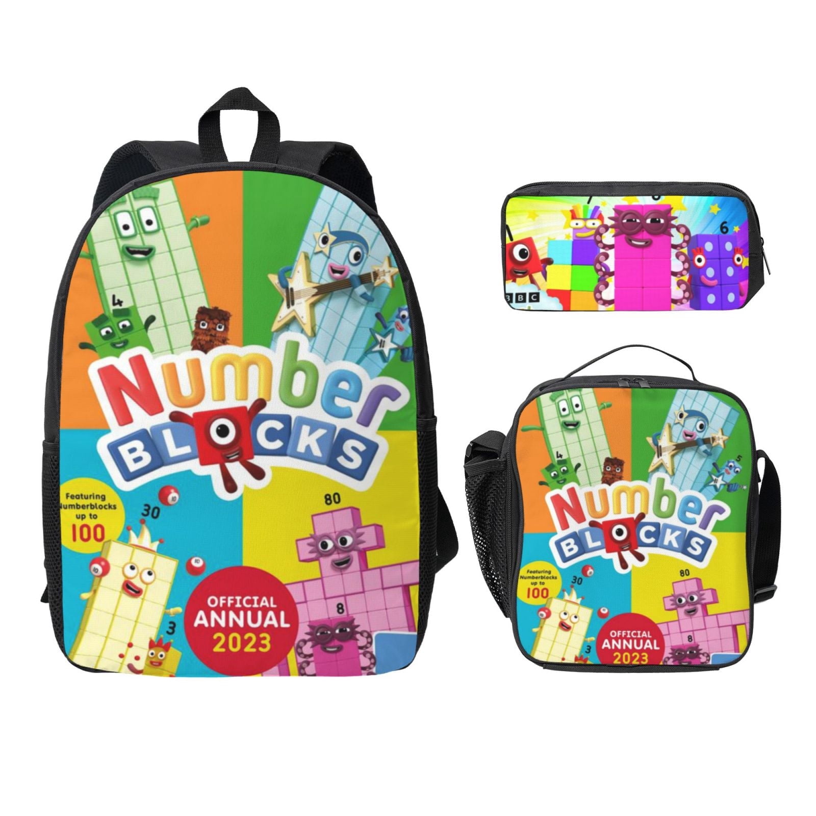 Numberblocks Cartoon Backpack Large Capacity Portable Anime Cute ...