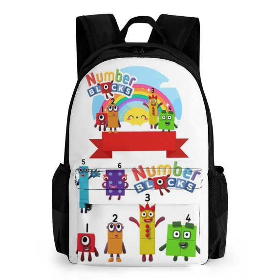 Numberblocks Casual Backpack School Bookbag Lightweight Students Travel ...