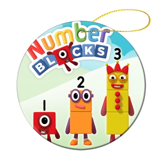 Numberblocks Ceramic Christmas Tree Ornaments Round Souvenir X-Mas ...