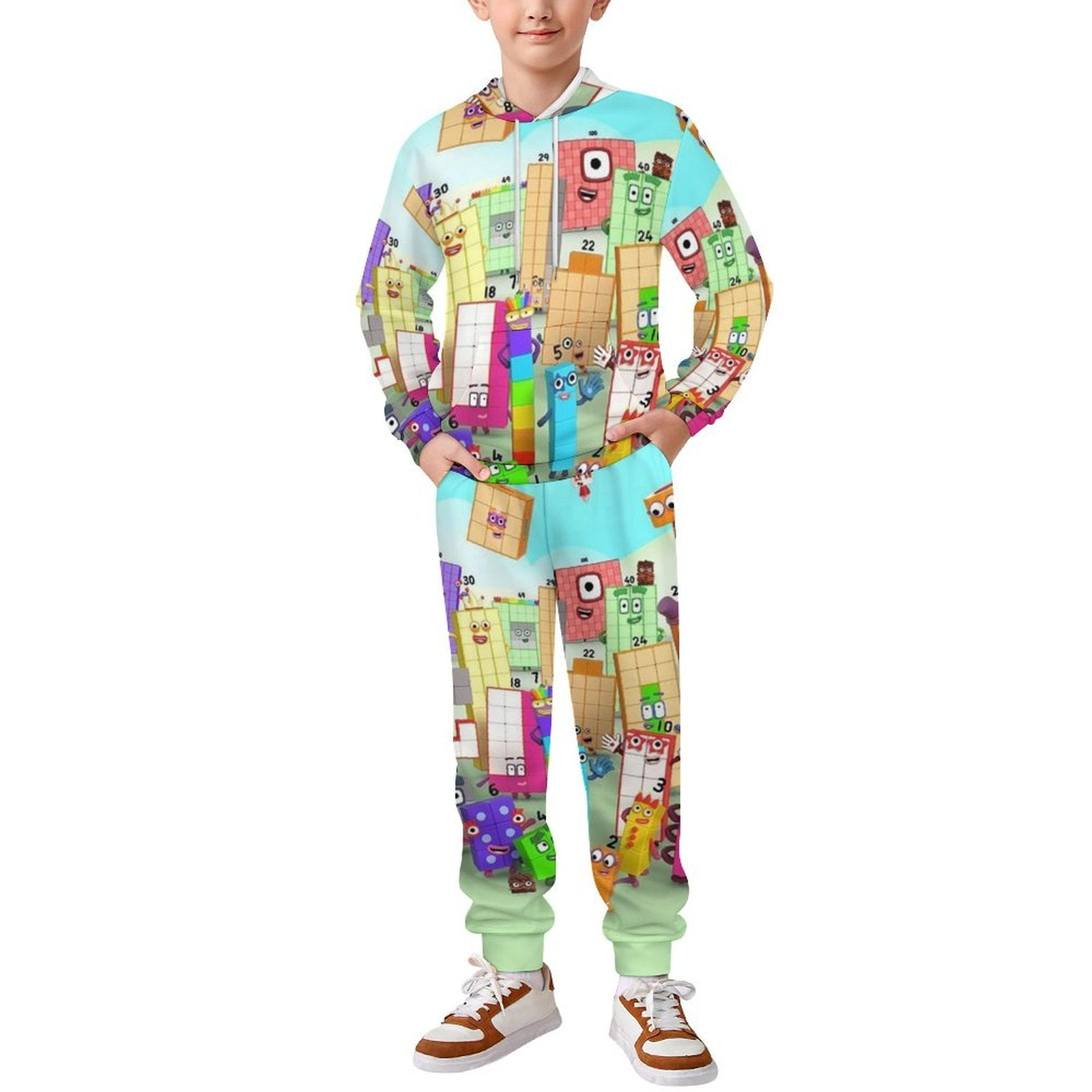 Numberblocks Children's Sweatshirt Sweat Pant Set Pullover Hooded ...