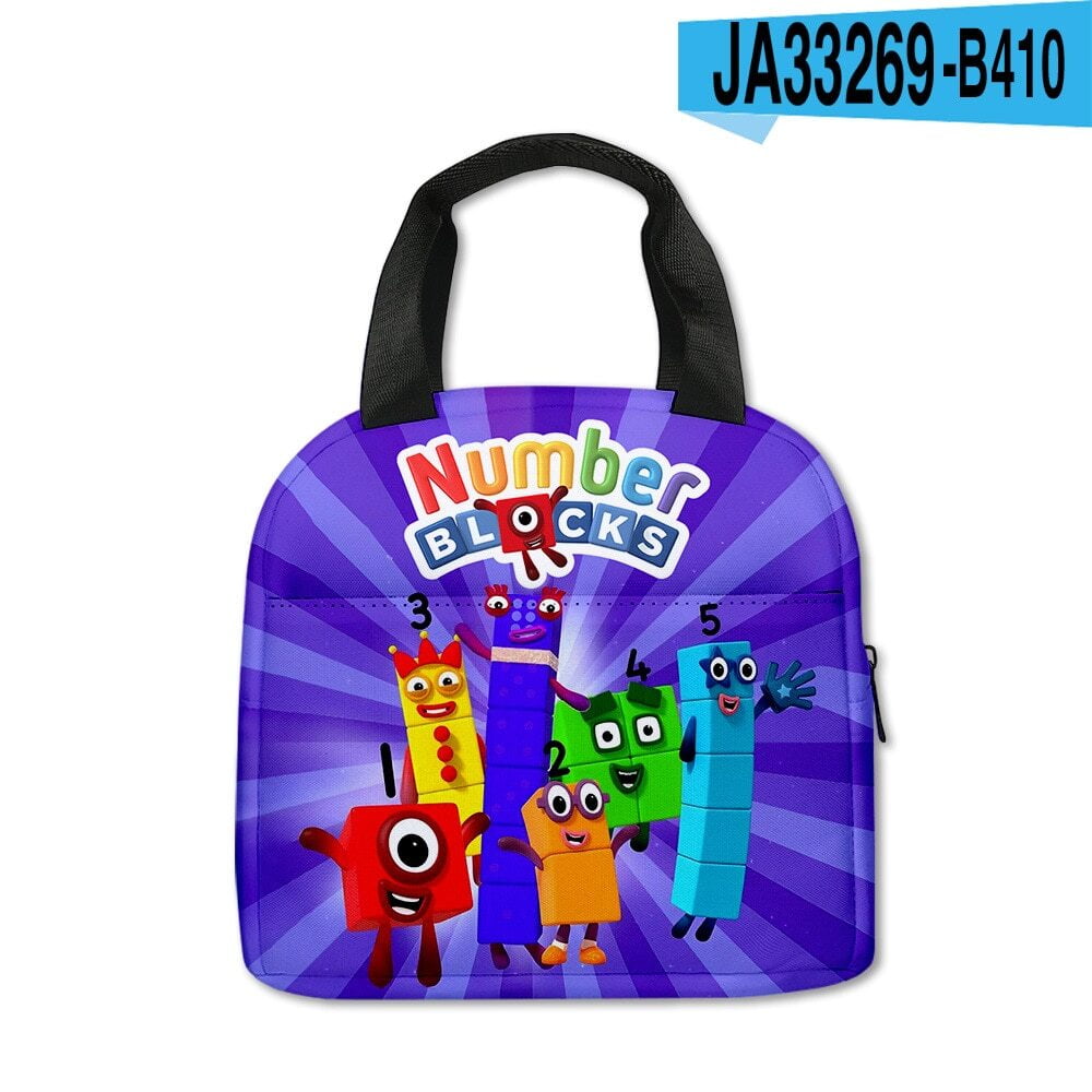 Numberblocks Cute Cartoon Lunch Bag Portable Thermal Insulated ...