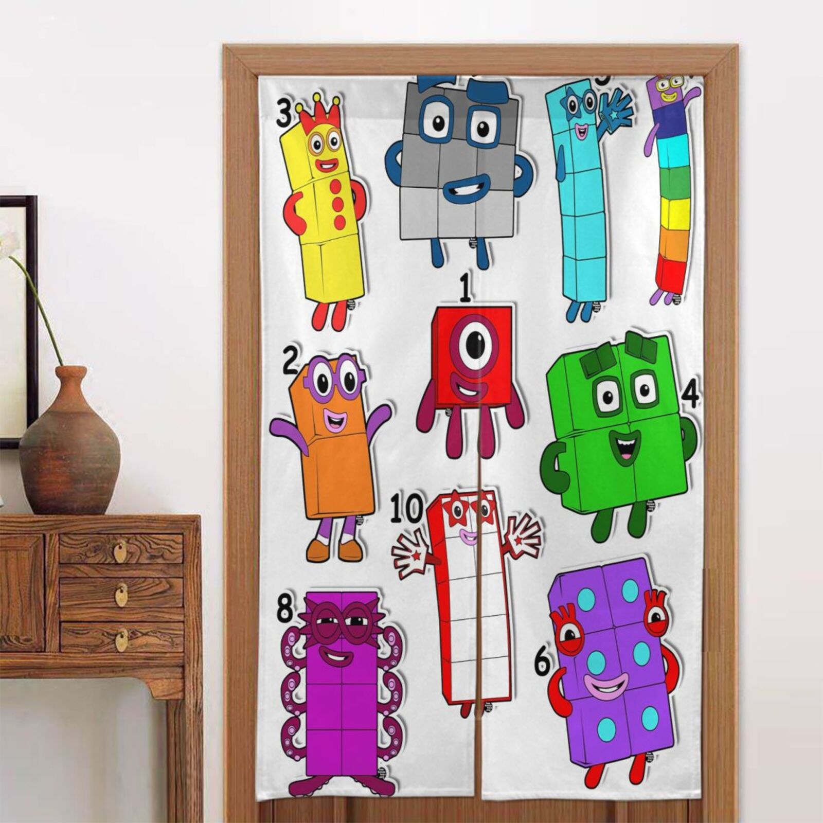 Numberblocks Doorway Curtain Room Divider Blackout Door Curtain Privacy ...