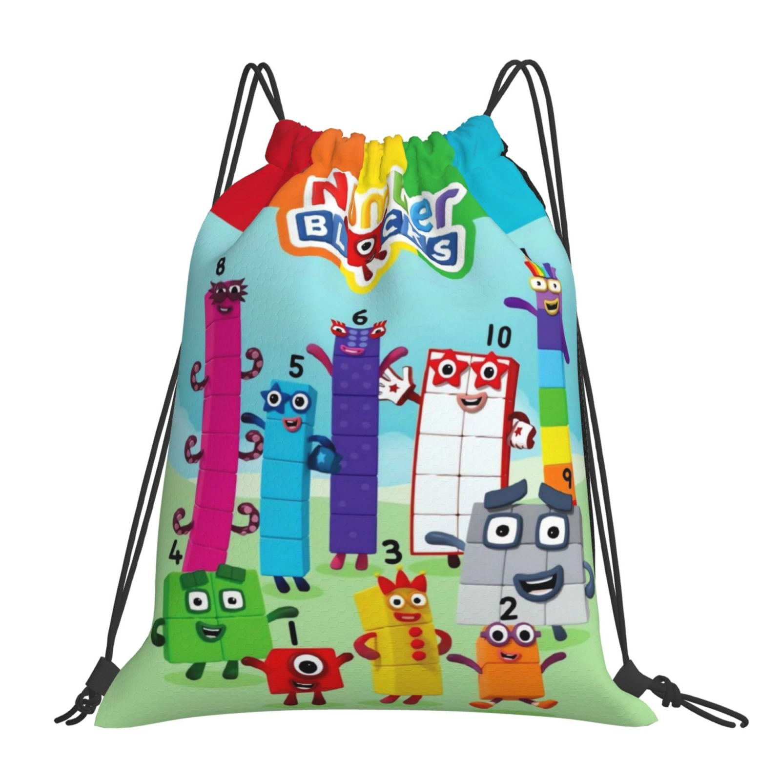 Numberblocks Drawstring Backpack Sport Gym Bag For Yoga Swimming ...