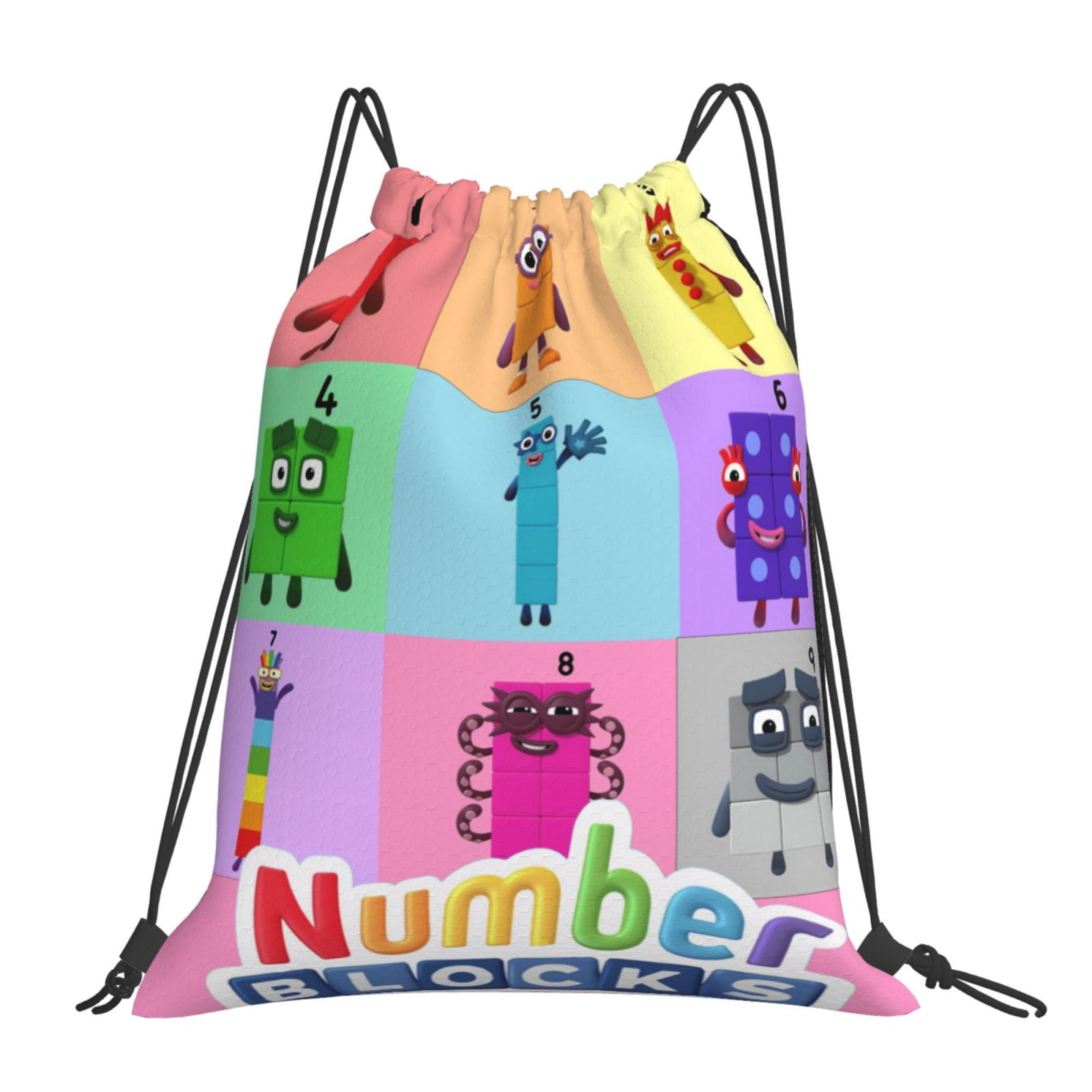 Numberblocks Drawstring Backpack Sport Gym Bag For Yoga Swimming ...