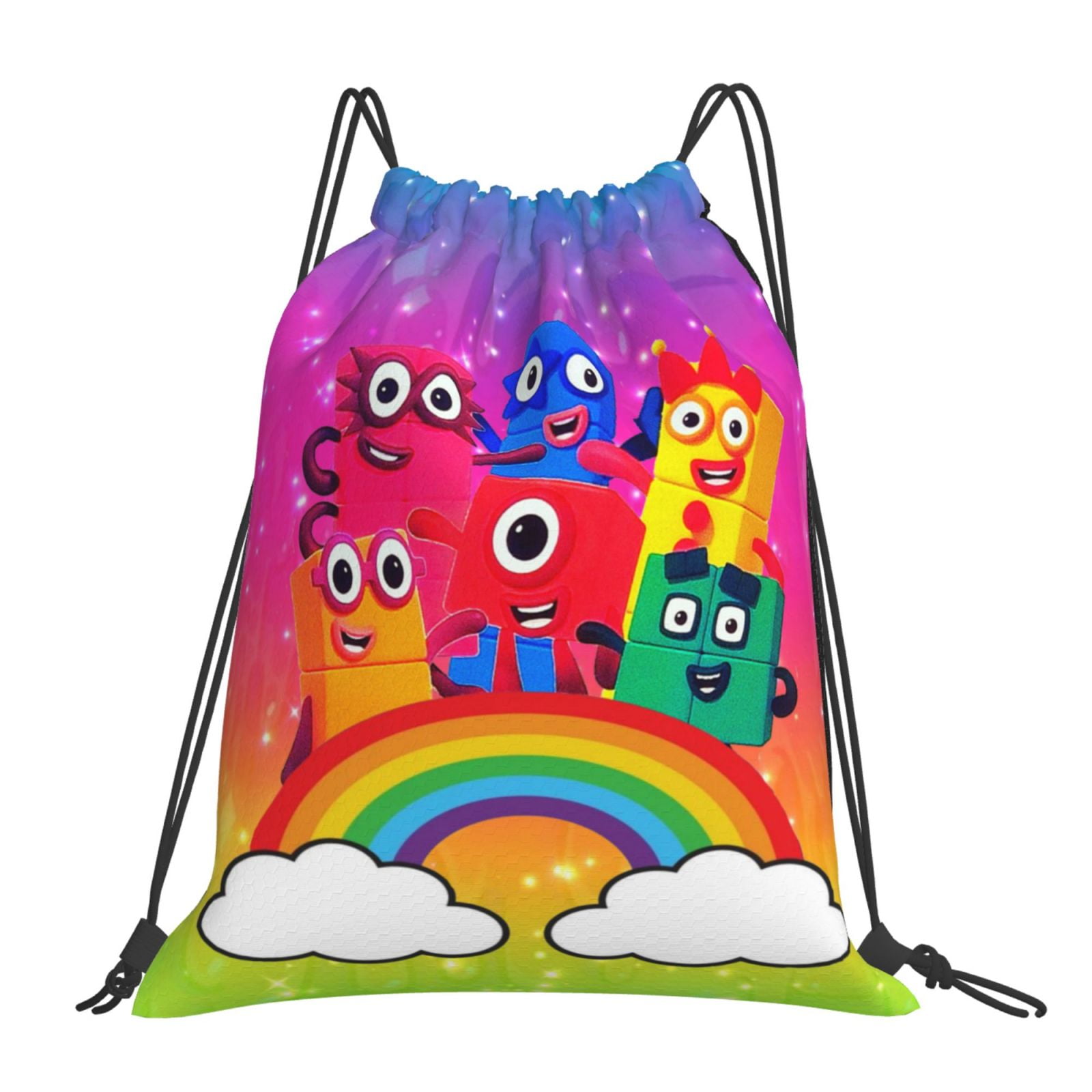 Numberblocks Drawstring Backpack Sport Gym Bag For Yoga Swimming ...