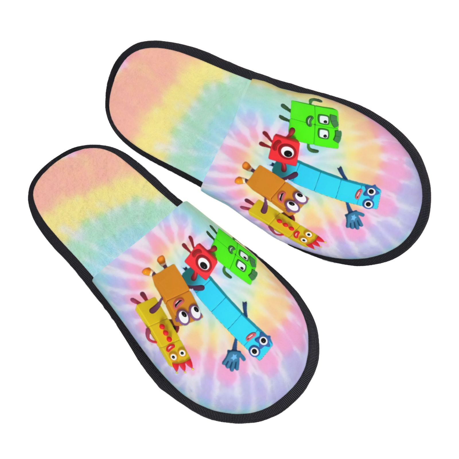Numberblocks Furry Slippers For Men Women Fuzzy House Slippers Winter ...