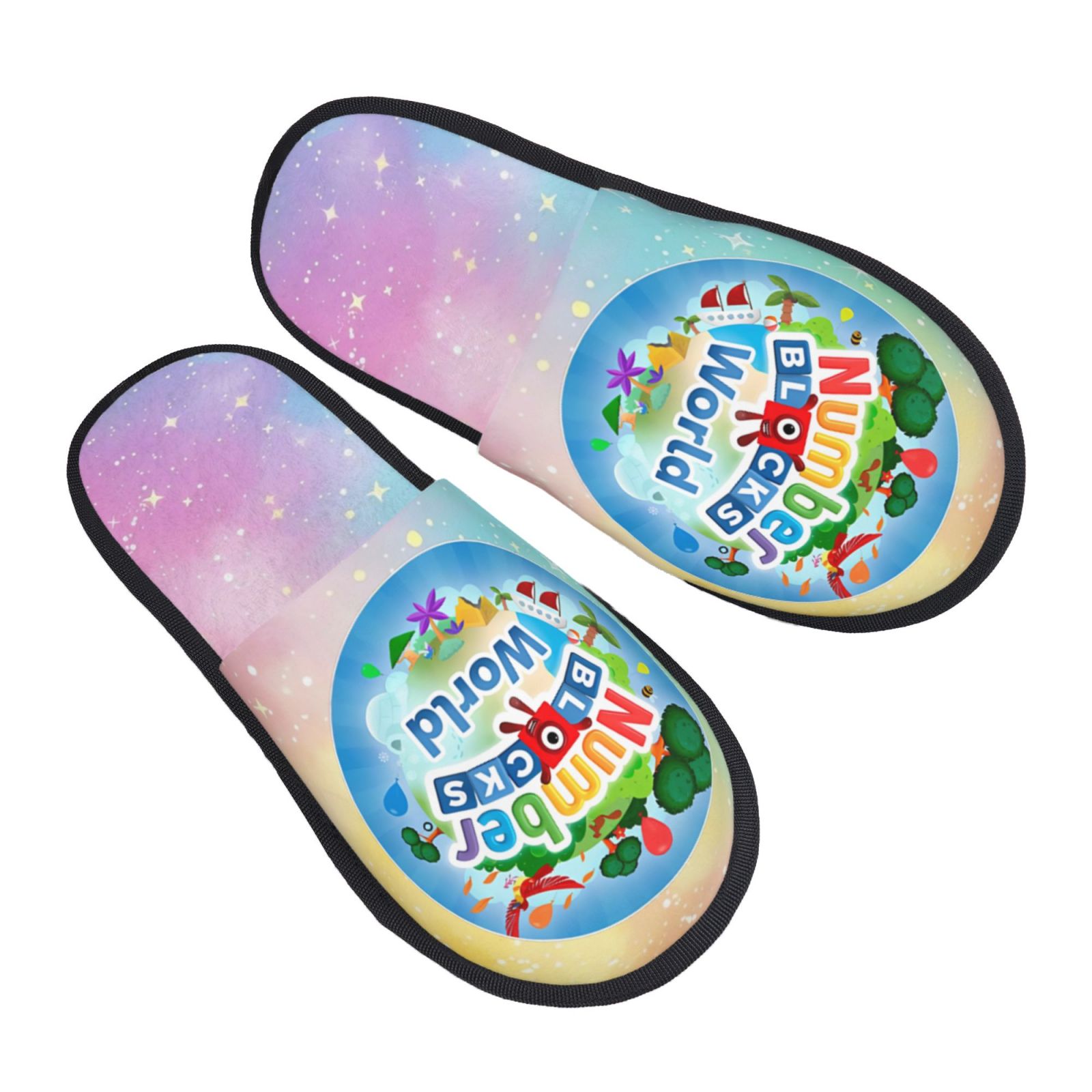 Numberblocks Furry Slippers For Men Women Fuzzy House Slippers Winter ...