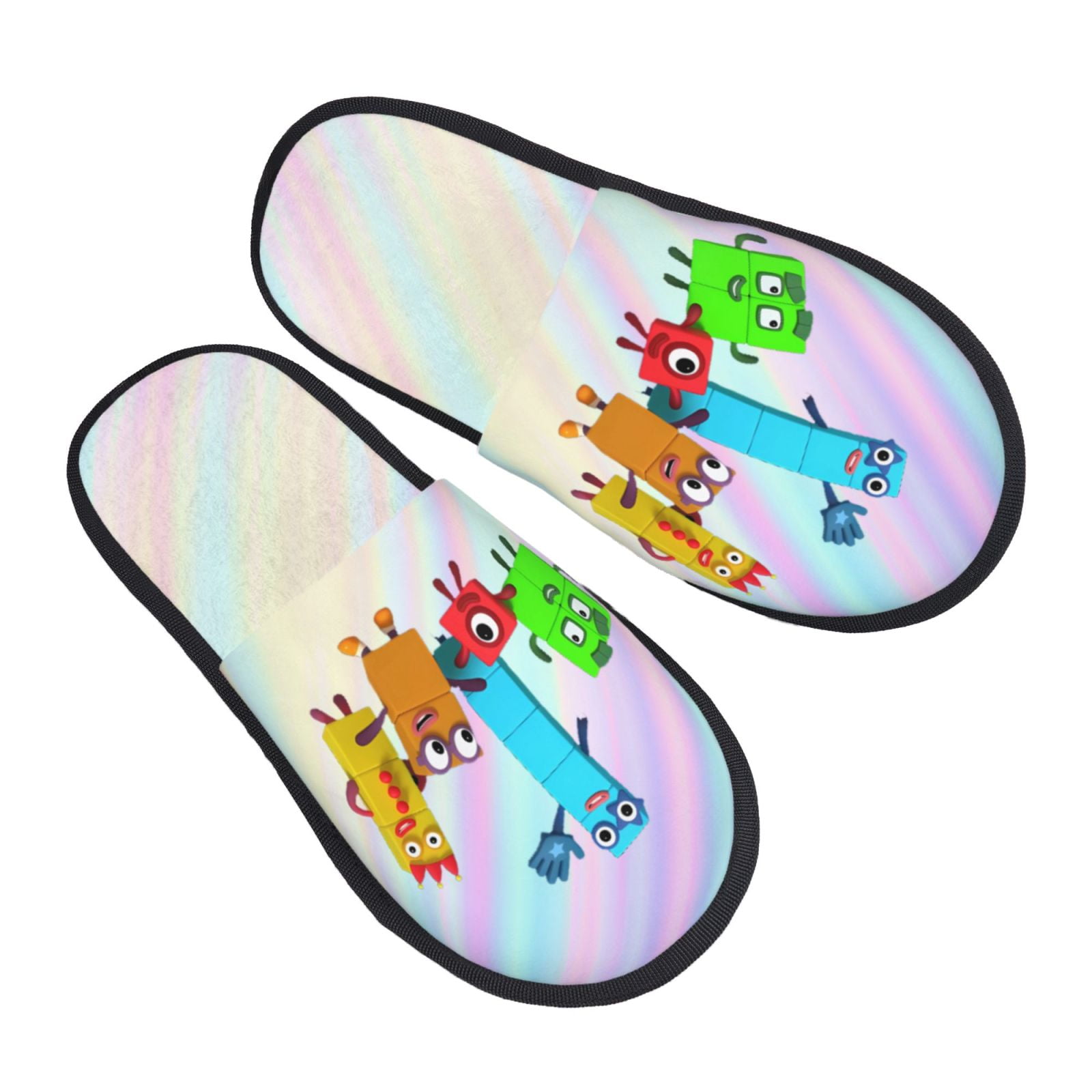 Numberblocks Furry Slippers For Men Women Fuzzy House Slippers Winter ...