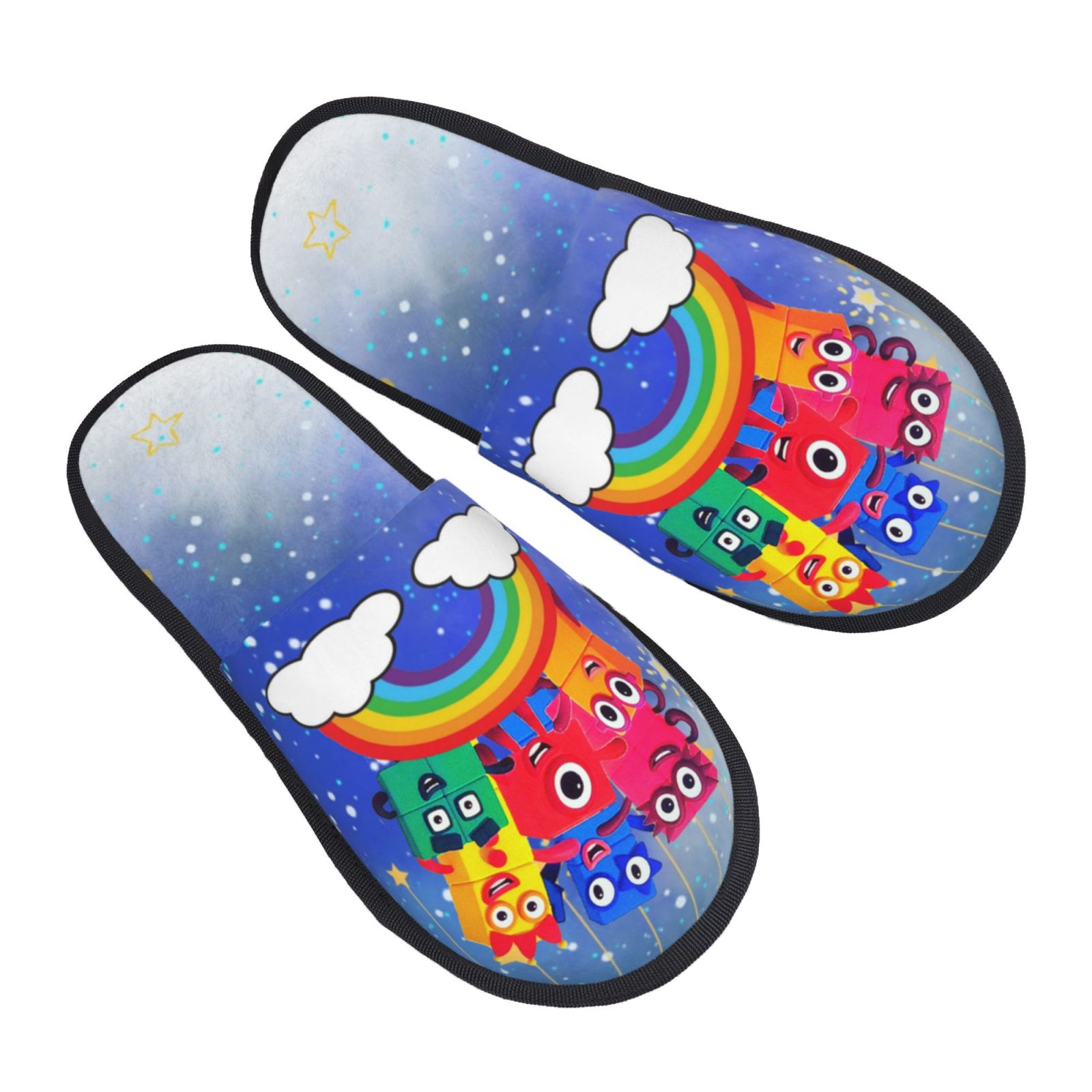 Numberblocks Furry Slippers For Men Women Fuzzy House Slippers Winter ...