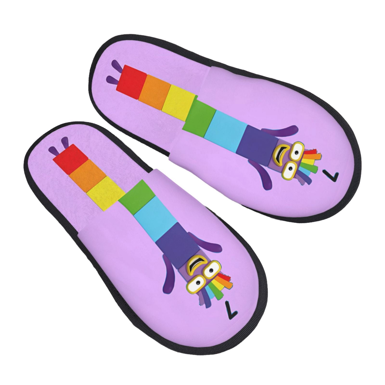 Numberblocks Furry Slippers For Men Women Fuzzy House Slippers Winter ...