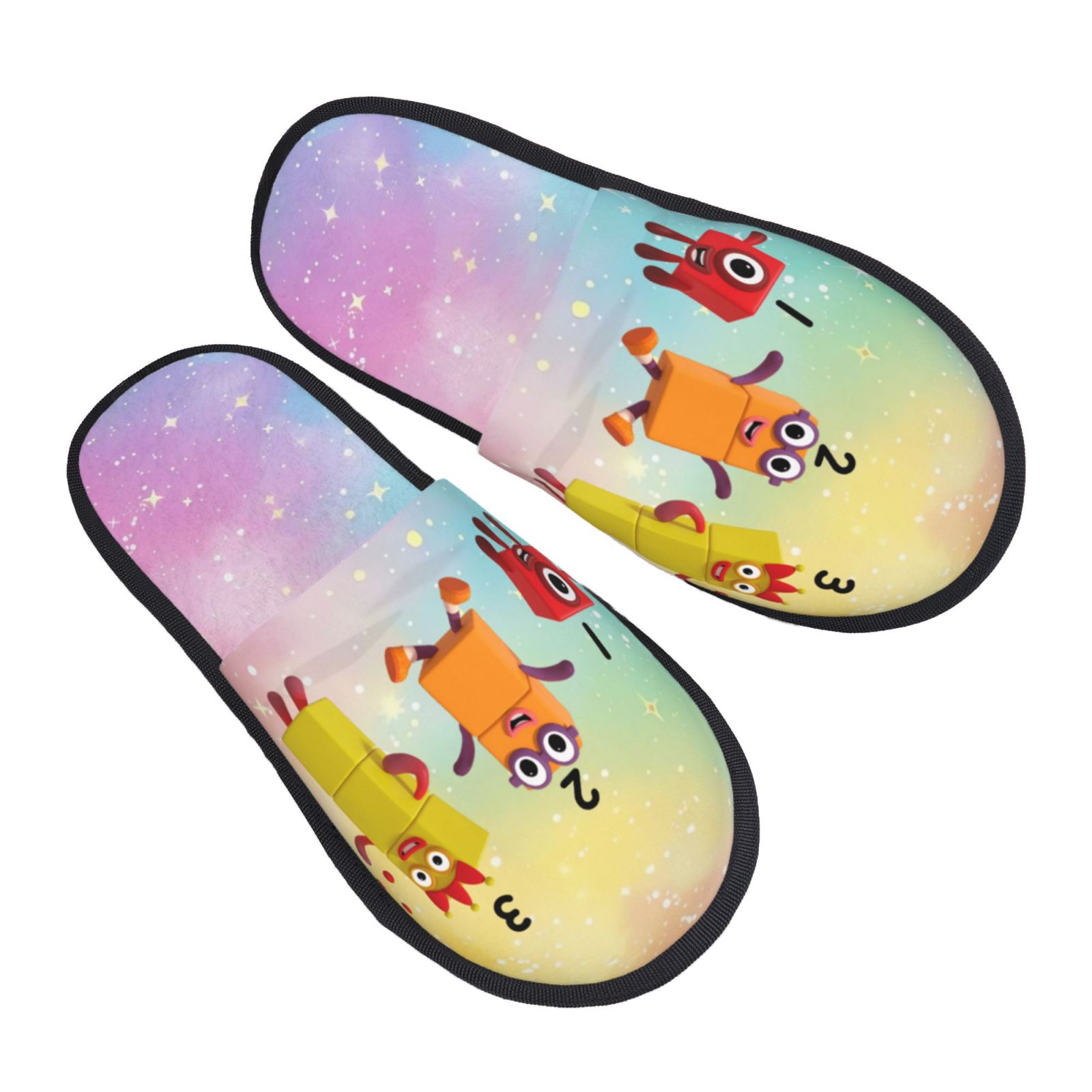 Numberblocks Furry Slippers For Men Women Fuzzy House Slippers Winter ...