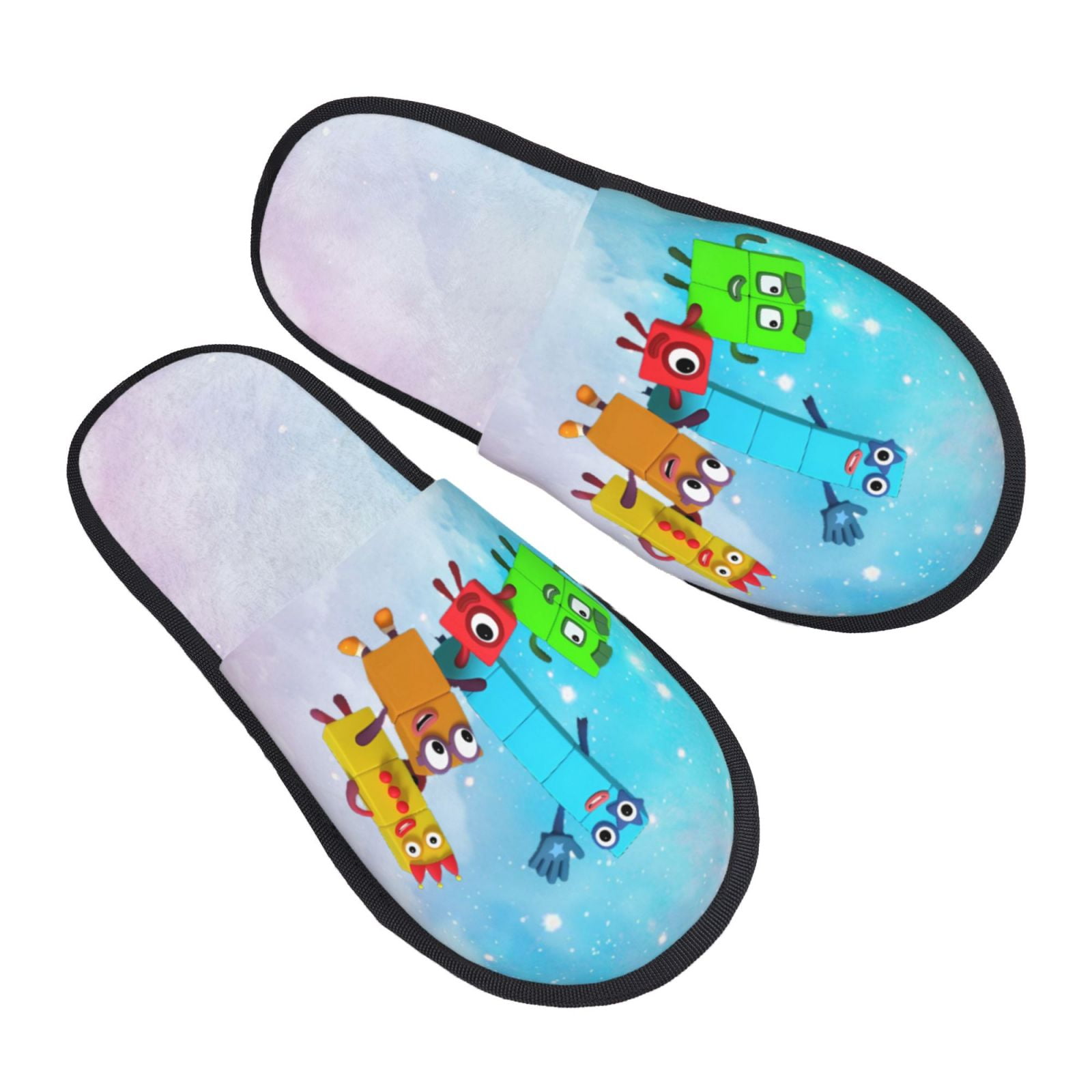 Numberblocks Furry Slippers For Men Women Fuzzy House Slippers Winter ...