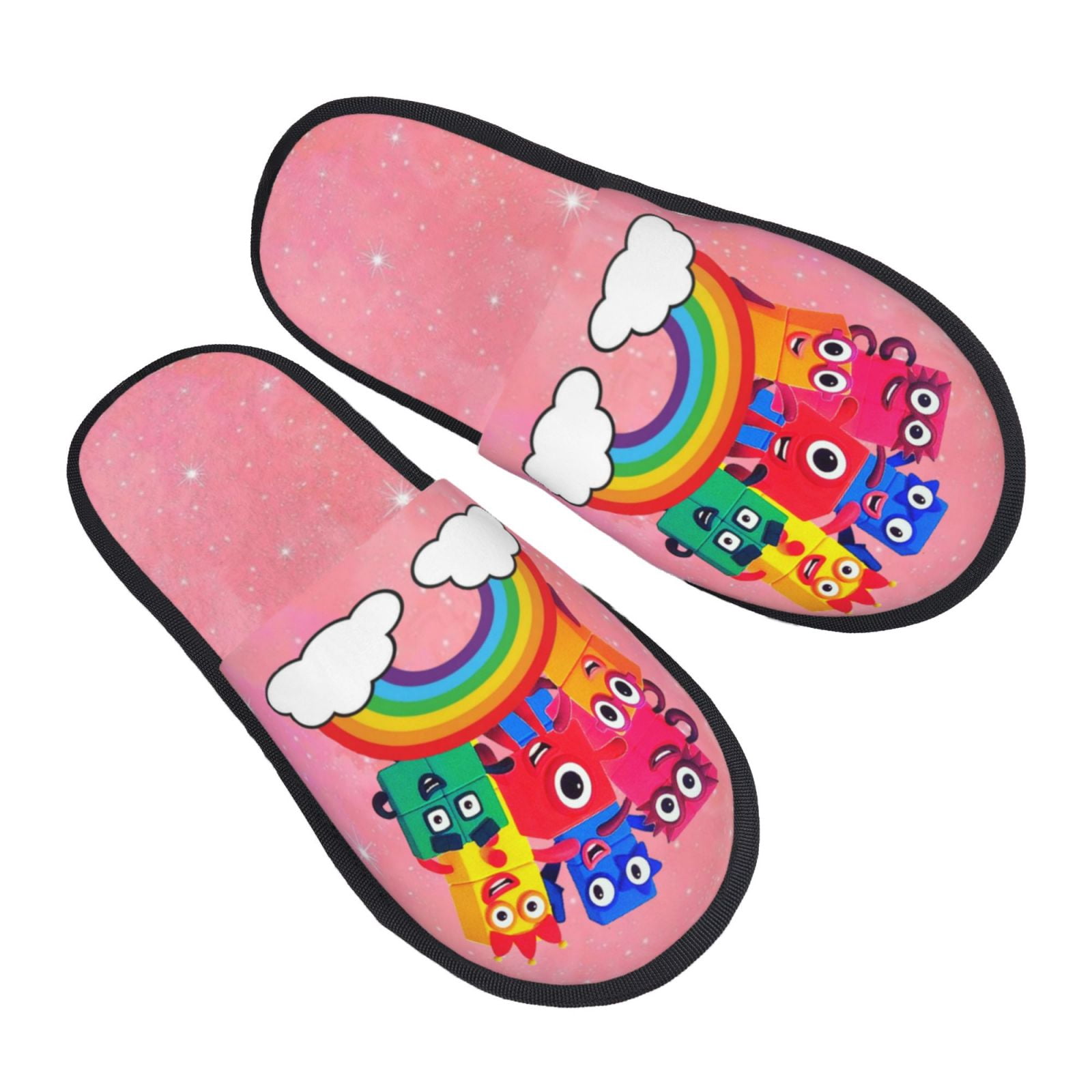 Numberblocks Furry Slippers For Men Women Fuzzy House Slippers Winter ...