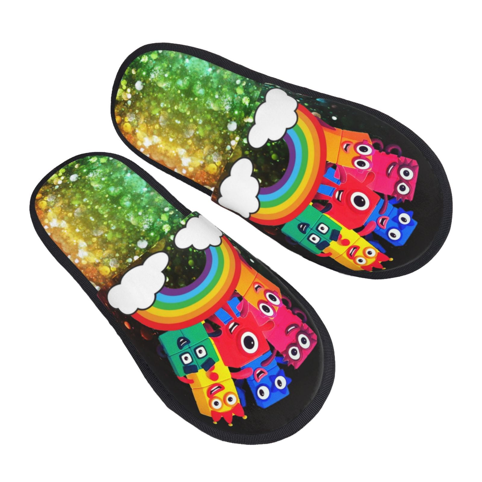 Numberblocks Furry Slippers For Men Women Fuzzy House Slippers Winter ...