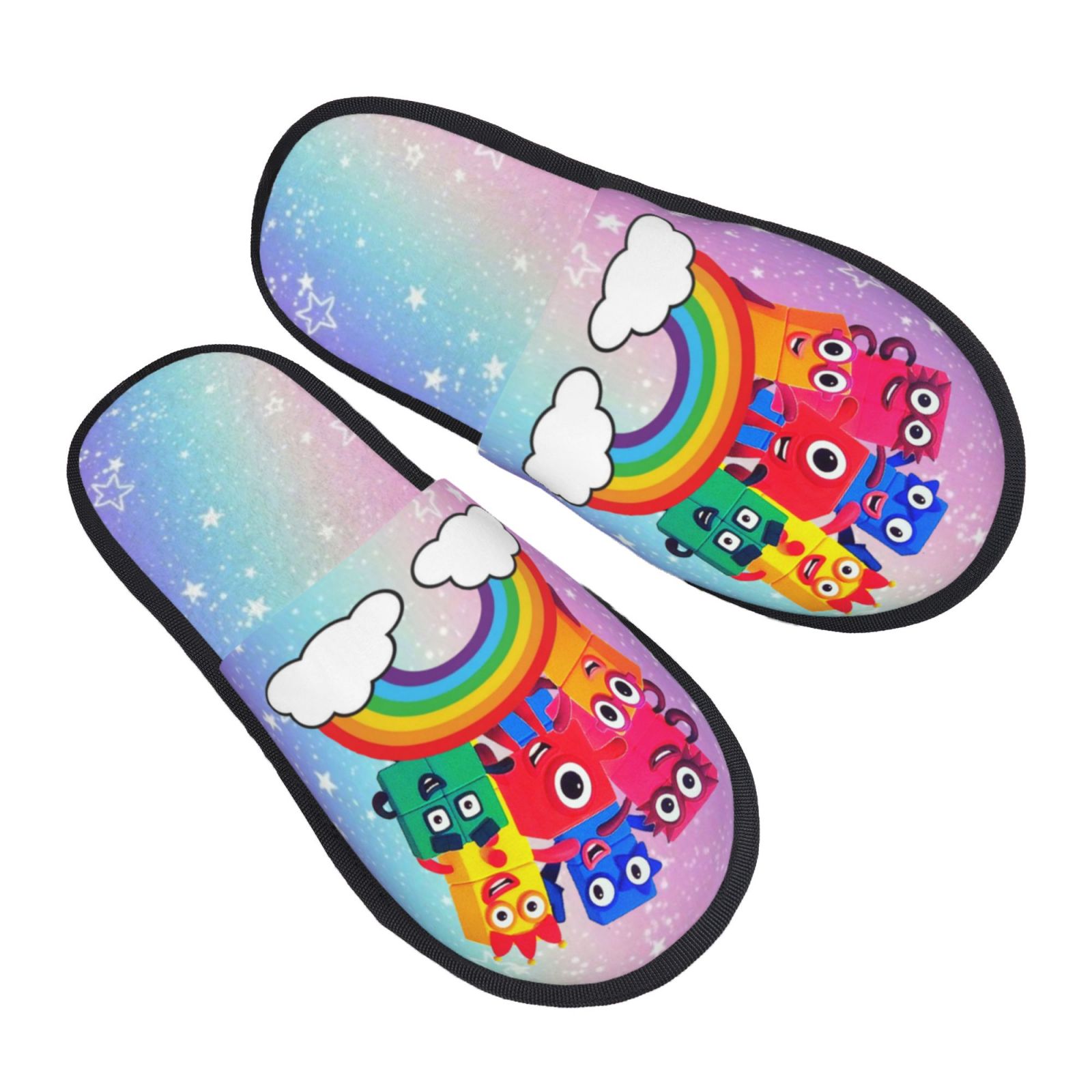 Numberblocks Furry Slippers For Men Women Fuzzy House Slippers Winter ...