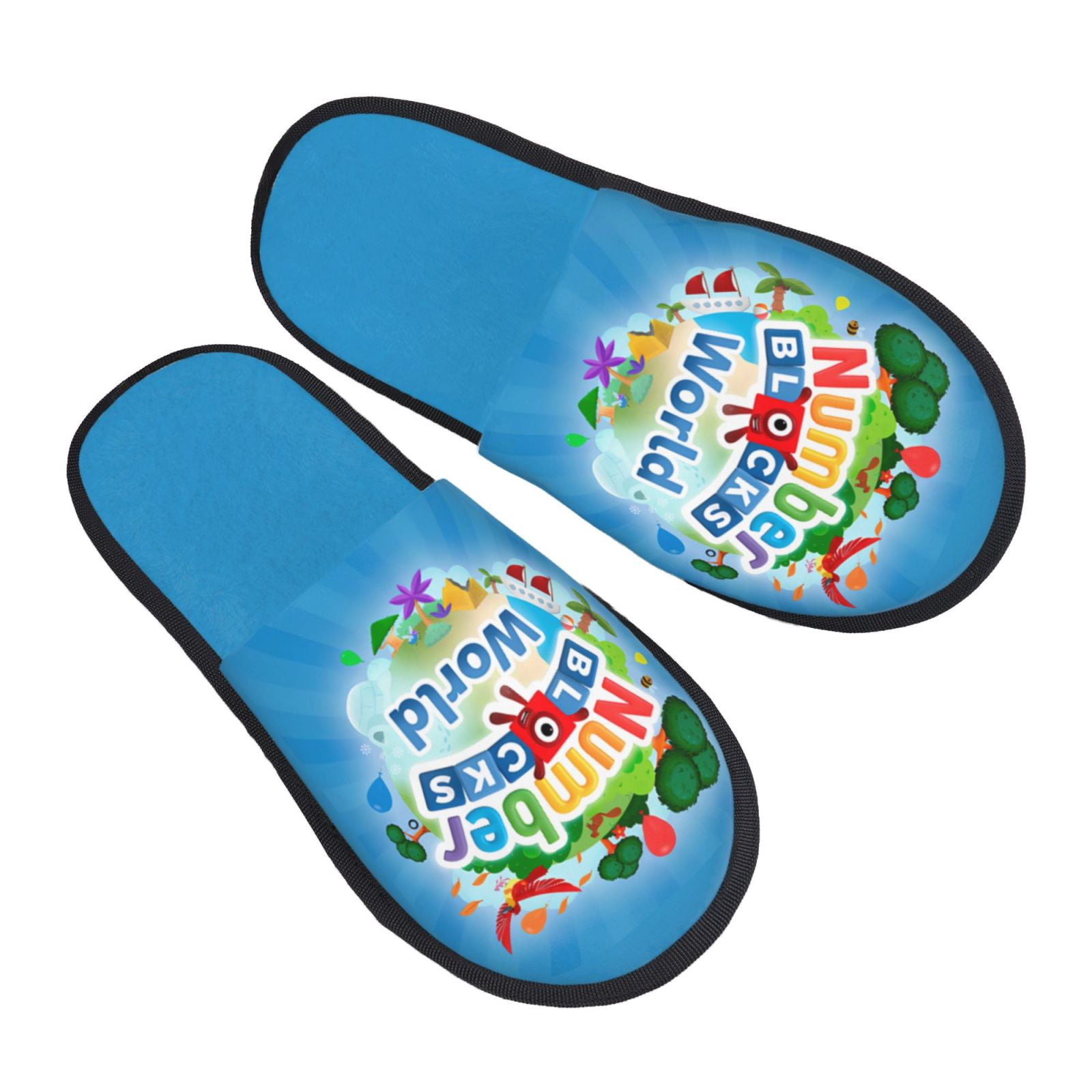 Numberblocks Furry Slippers For Men Women Fuzzy House Slippers Winter ...