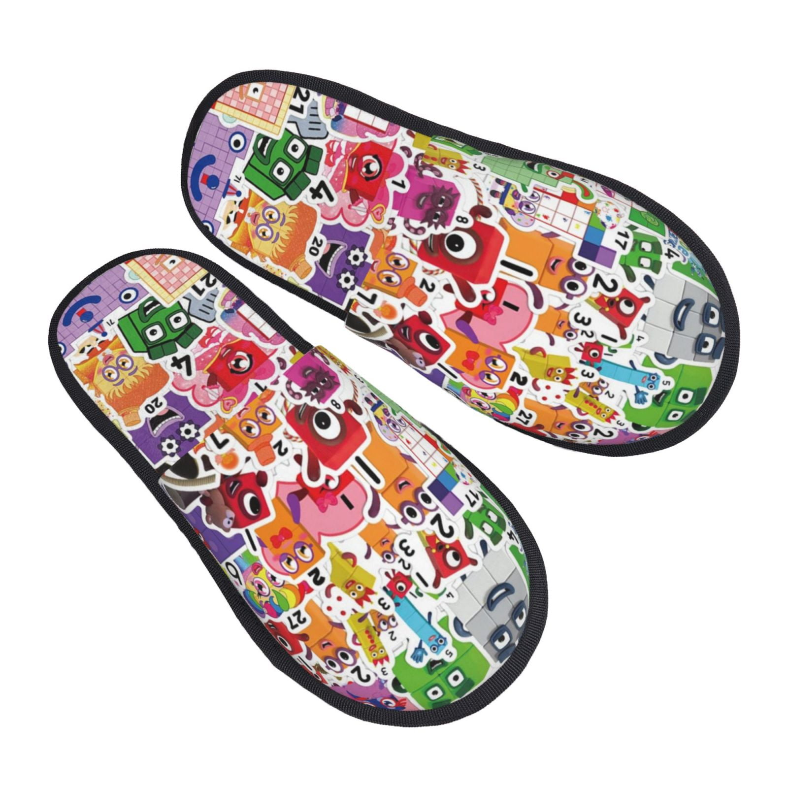 Numberblocks Furry Slippers For Men Women Fuzzy House Slippers Winter ...