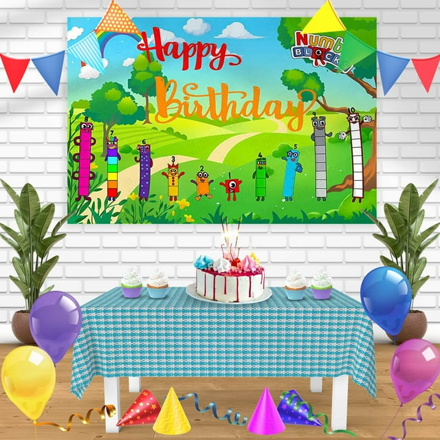 Numberblocks GB Bn Birthday Banner Personalized Party Backdrop ...