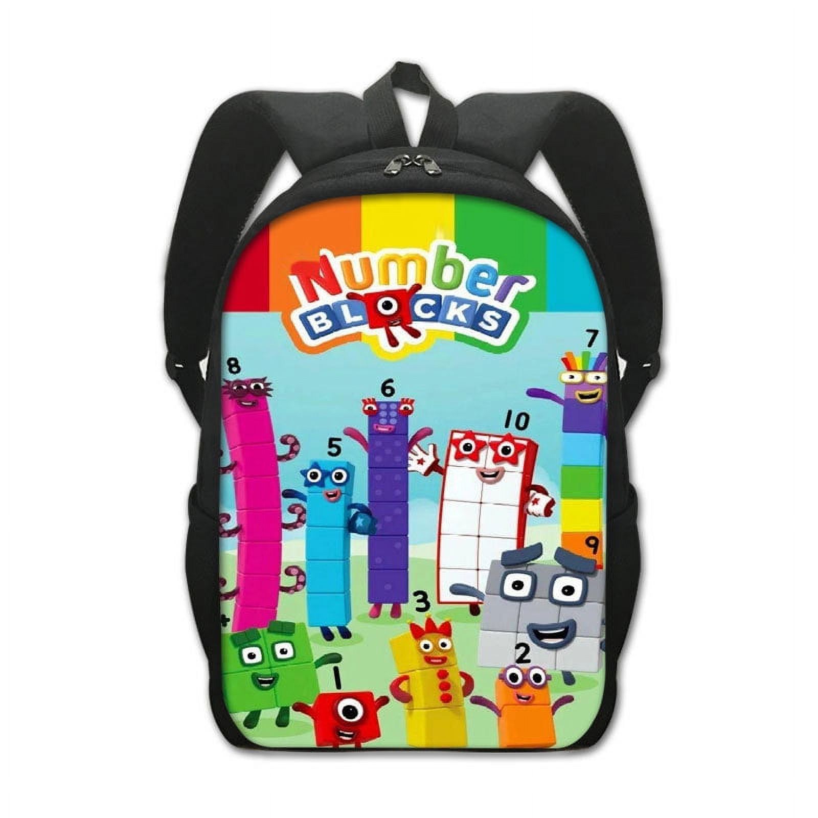 Numberblocks Games surrounding student backpack Polyester digital ...