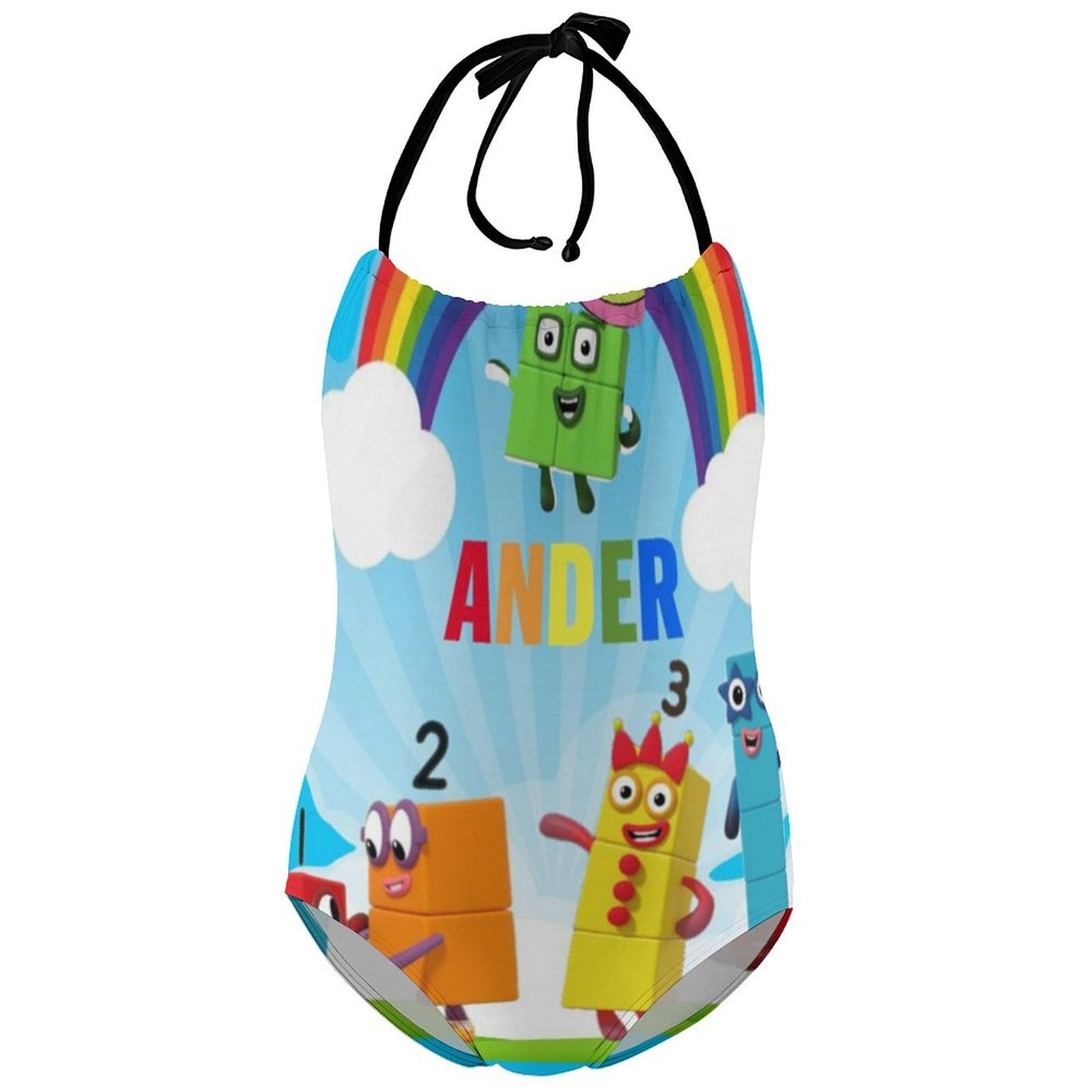 Numberblocks Girls One Piece Swimsuit Quick Dry Swimwear Print Bathing ...