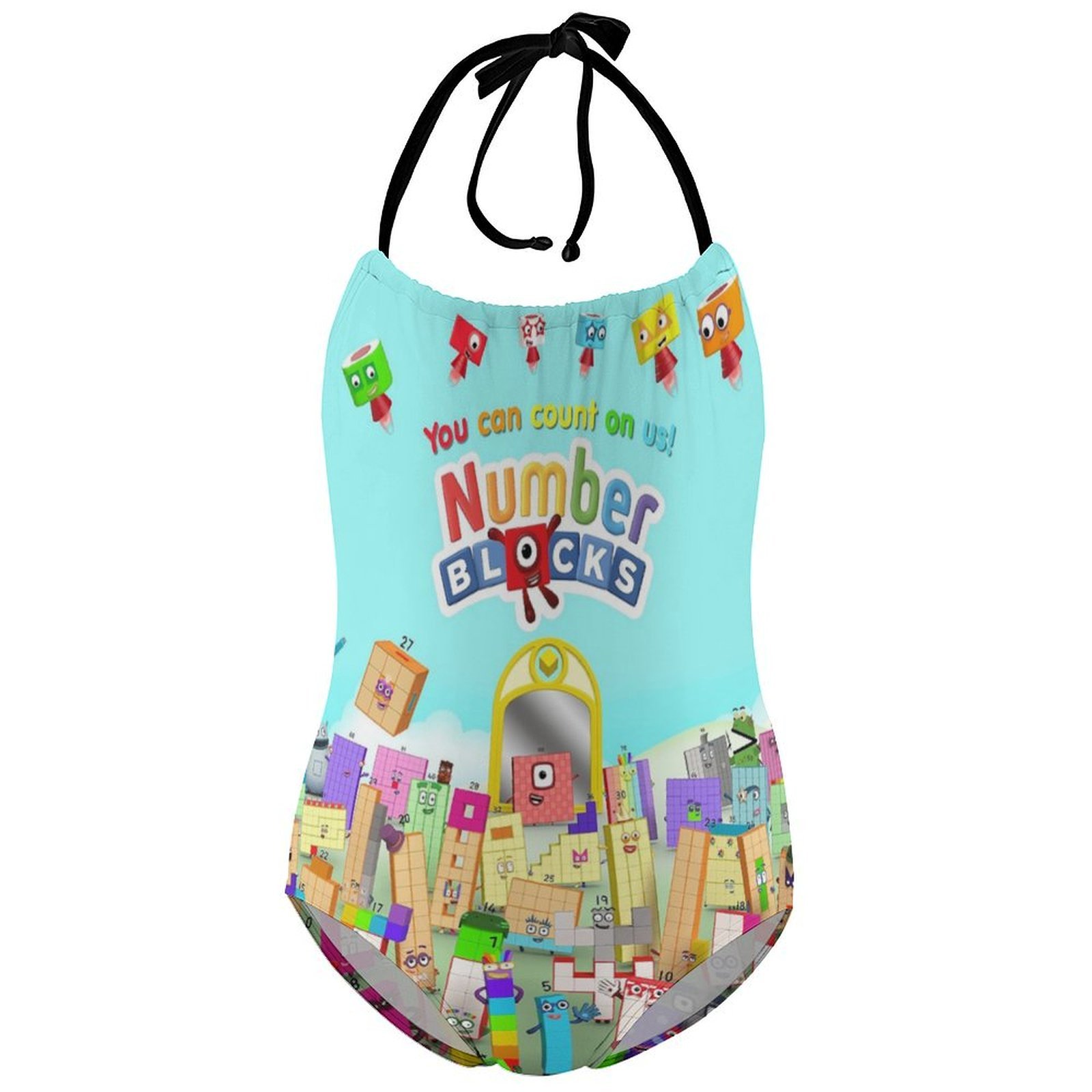 Numberblocks Girls One Piece Swimsuit Quick Dry Swimwear Print Bathing ...