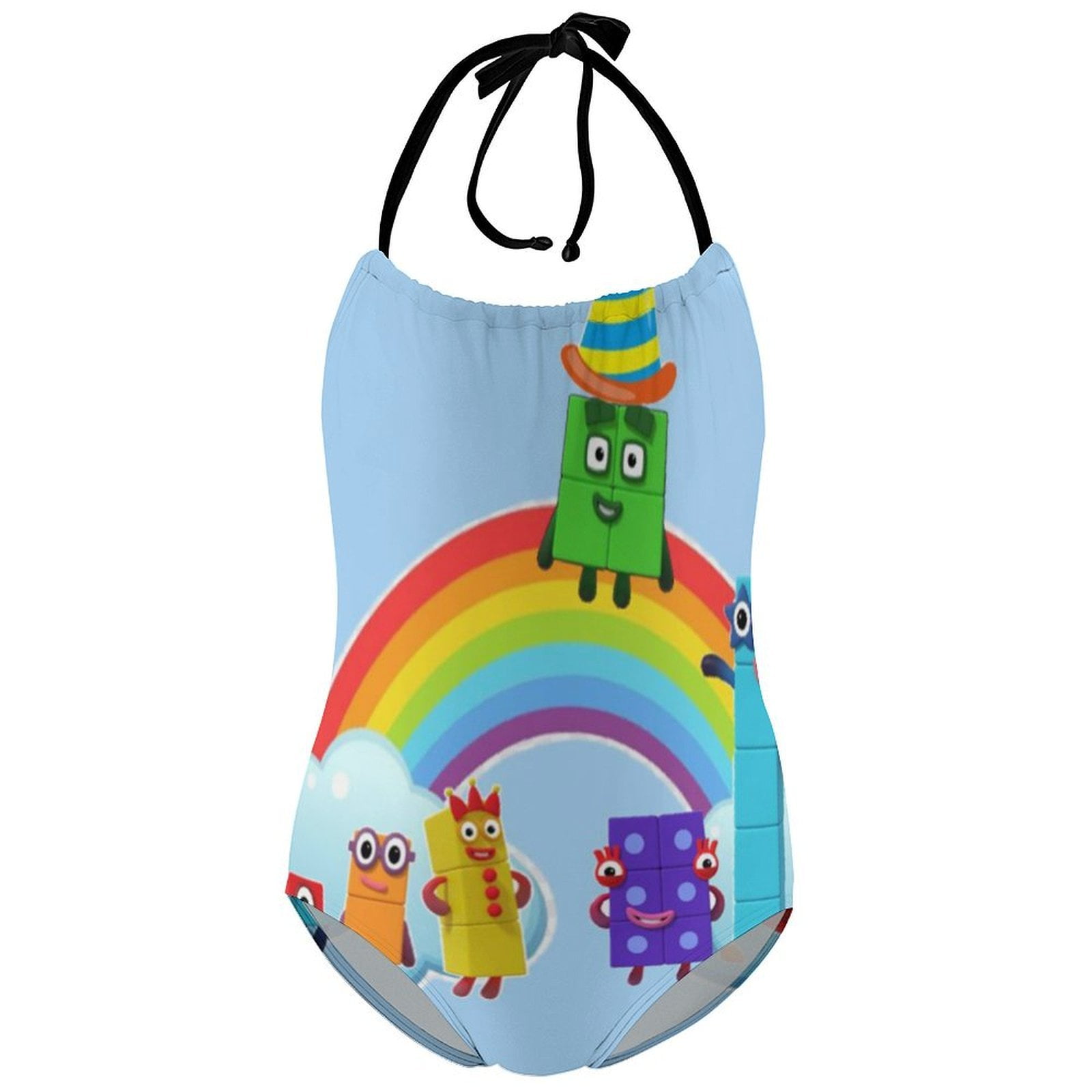 Numberblocks Girls One Piece Swimsuit Quick Dry Swimwear Print Bathing ...