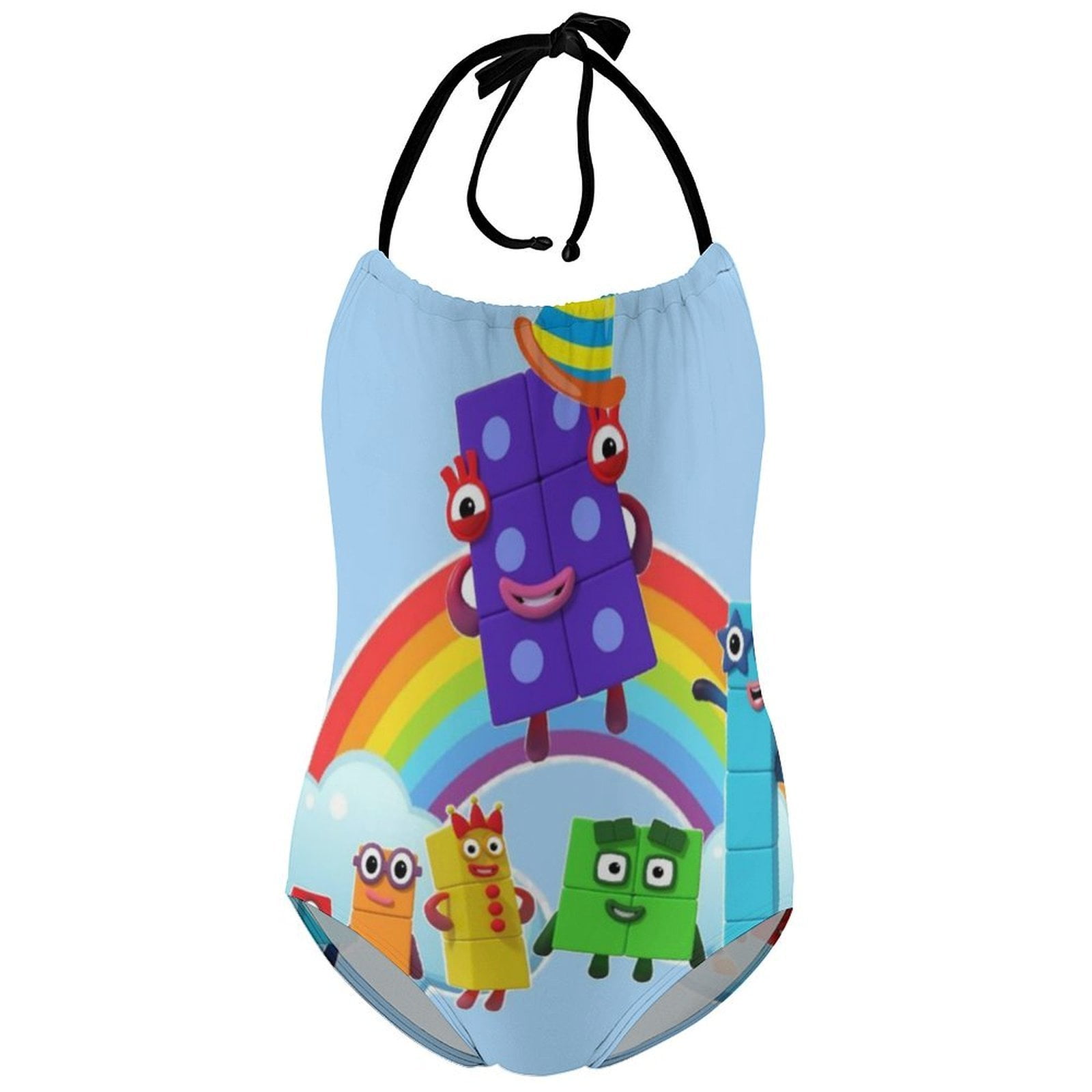 Numberblocks Girls One Piece Swimsuit Quick Dry Swimwear Print Bathing ...