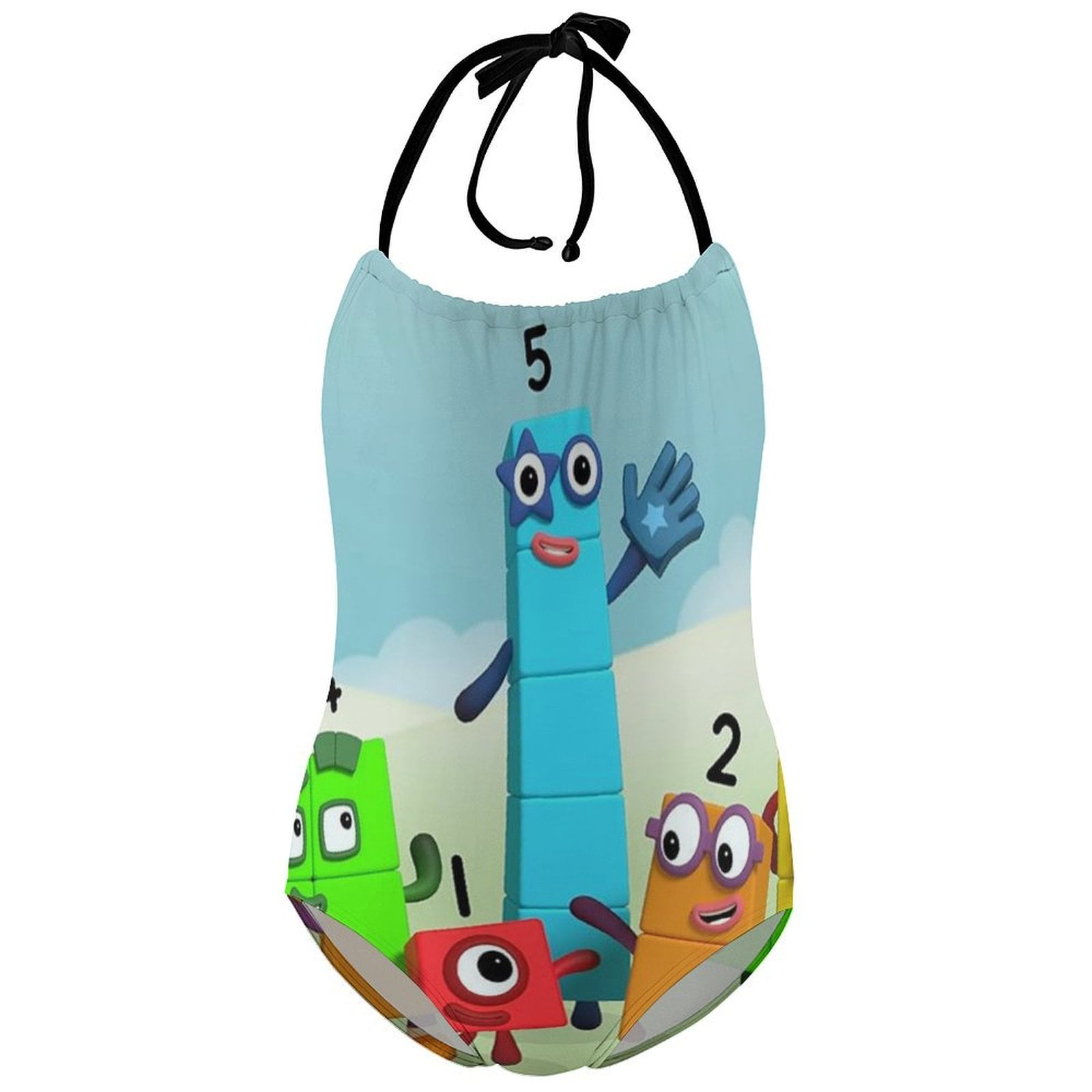 Numberblocks Girls One Piece Swimsuit Quick Dry Swimwear Print Bathing ...