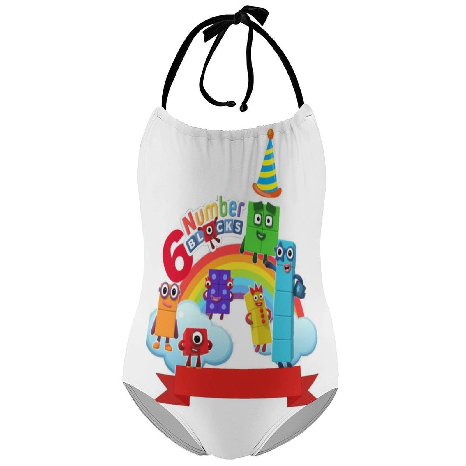 Numberblocks Girls One Piece Swimsuit Quick Dry Swimwear Print Bathing ...