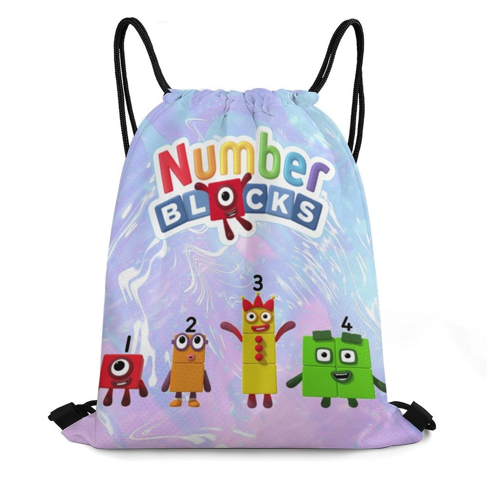 Numberblocks Gym Bag Simple Casual Drawstring Backpack Outdoor Portable Backpack String Bag ...