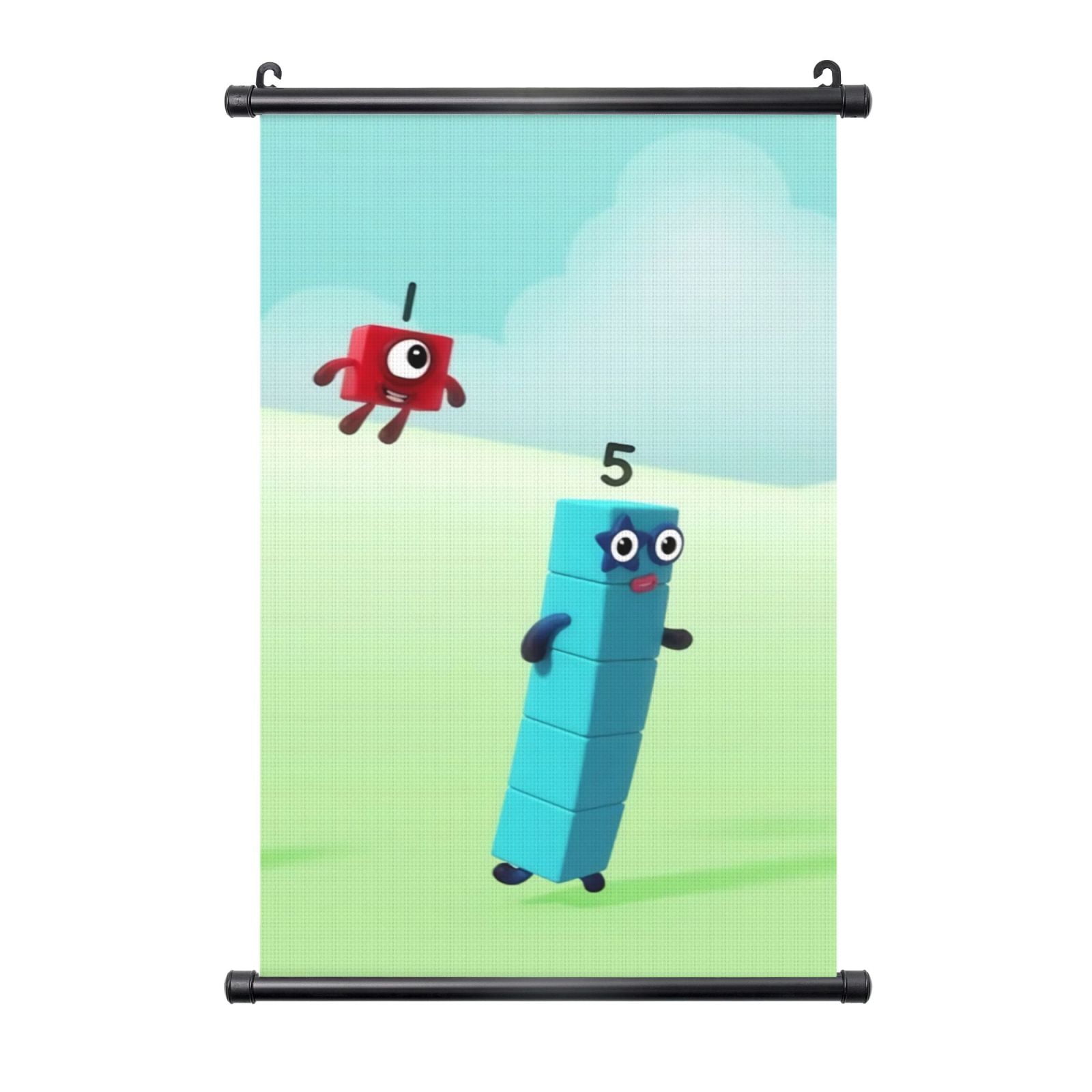 Numberblocks Hanging Poster Plastic Shaft Canvas Wall Hanging Banner ...