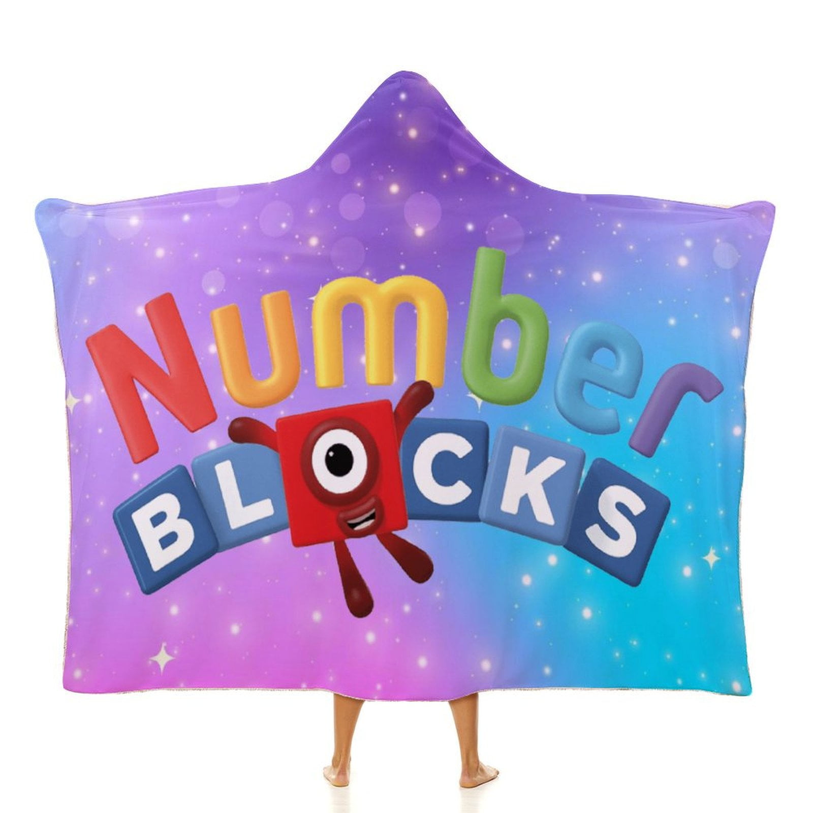Numberblocks Hooded Blanket Cape Wrap Soft Wearable Blanket Hooded ...