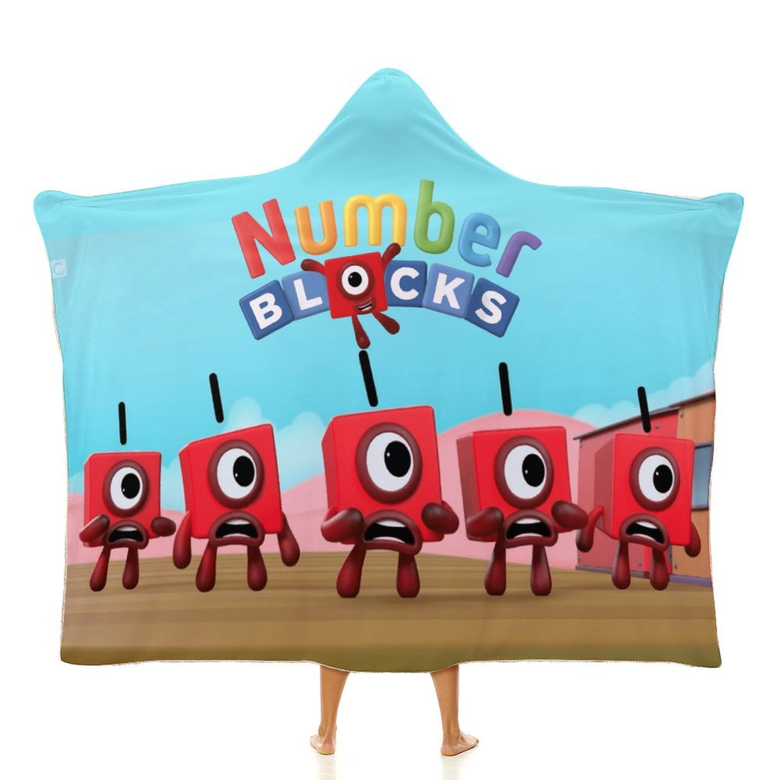 Numberblocks Hooded Blanket Cape Wrap Soft Wearable Blanket Hooded ...