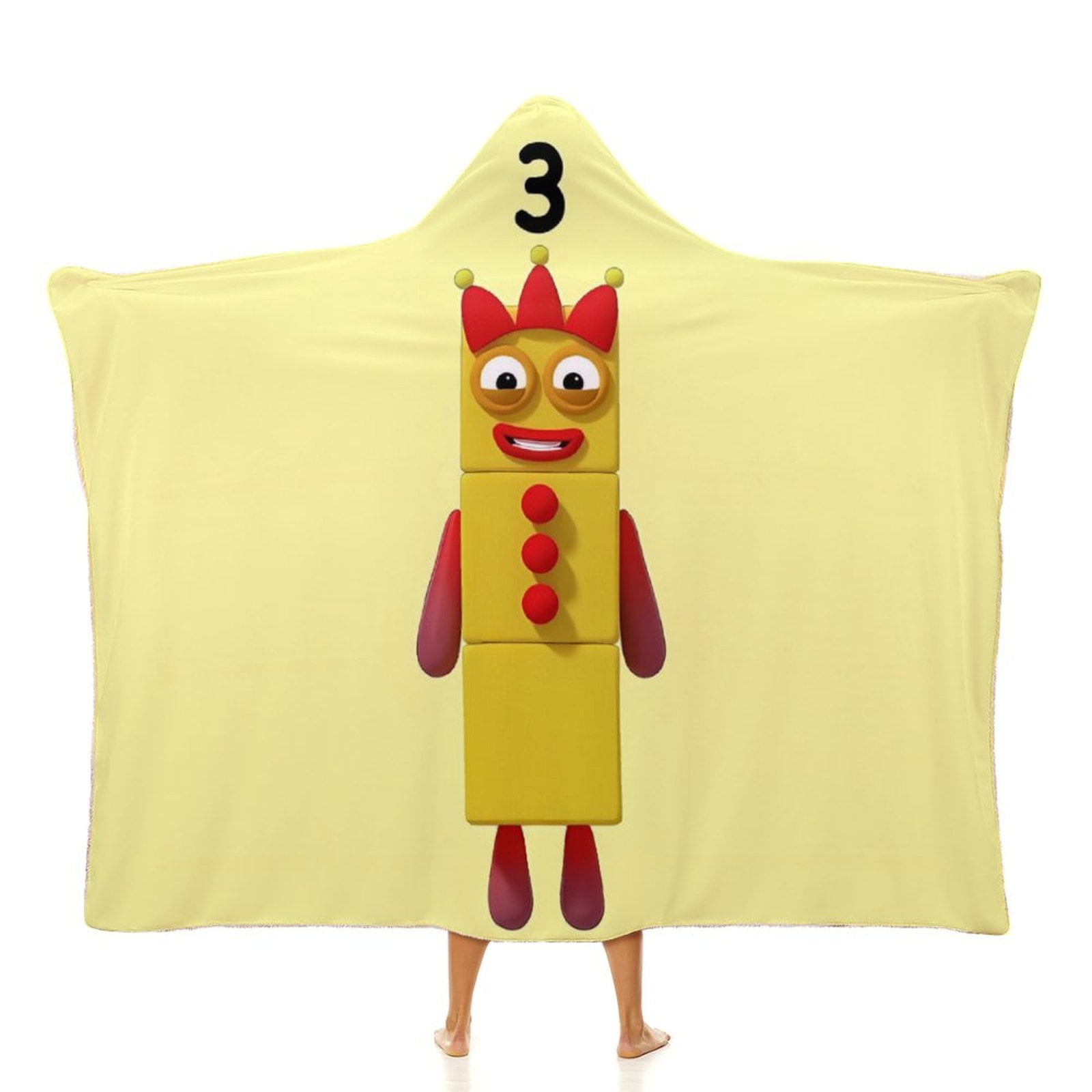 Numberblocks Hooded Blanket Cape Wrap Soft Wearable Blanket Hooded ...