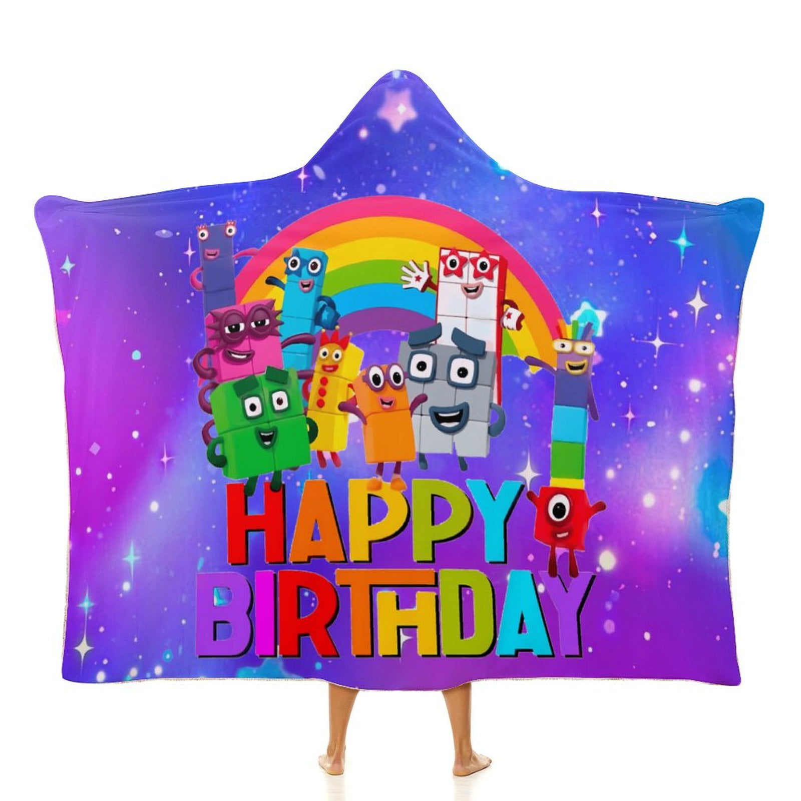 Numberblocks Hooded Blanket Cape Wrap Soft Wearable Blanket Hooded ...