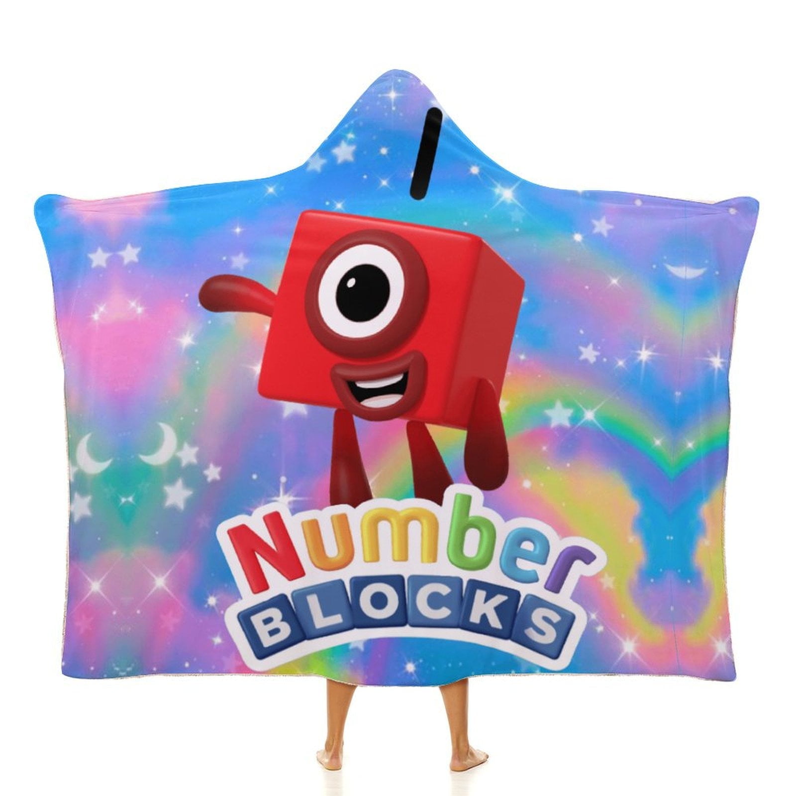 Numberblocks Hooded Blanket Cape Wrap Soft Wearable Blanket Hooded ...