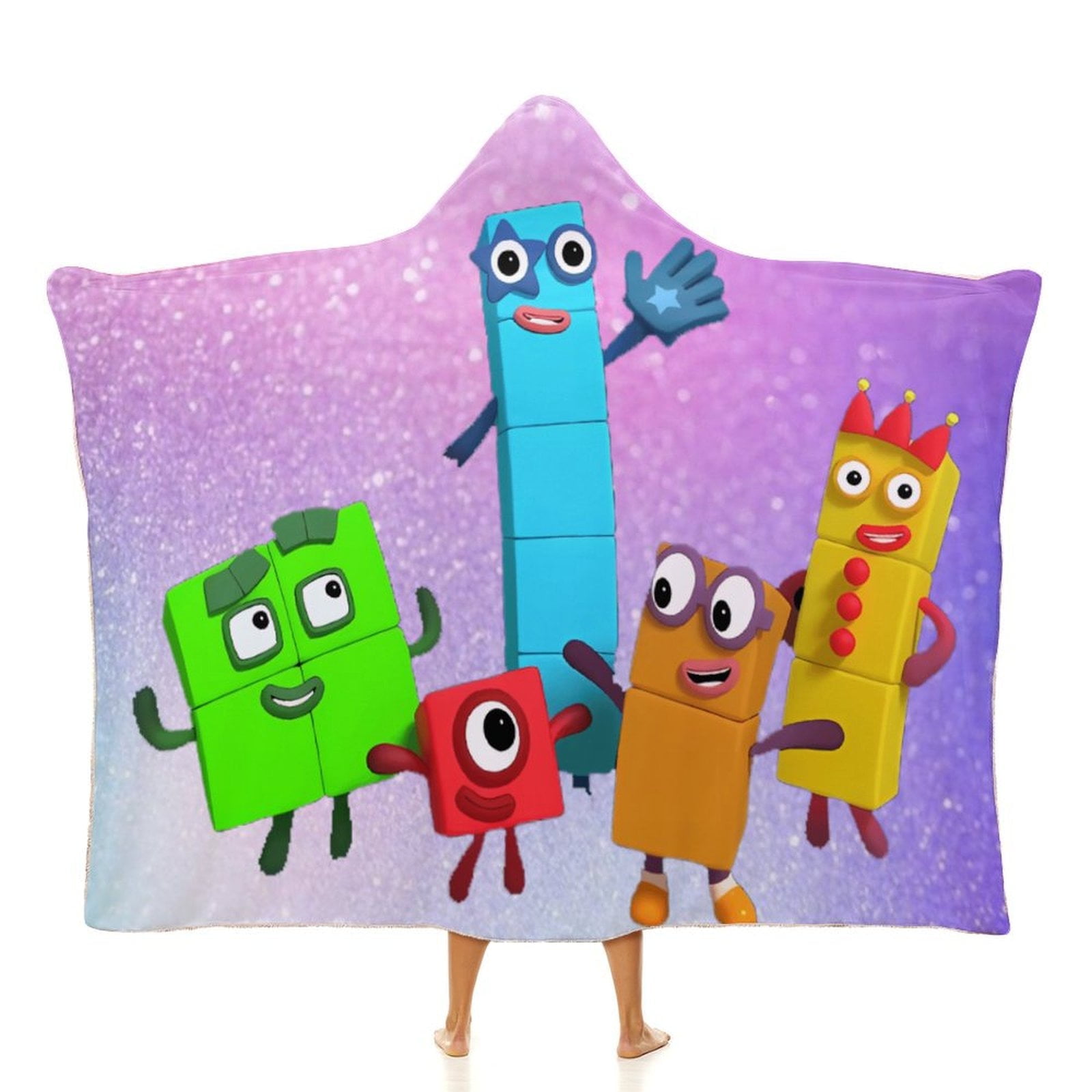 Numberblocks Hooded Blanket Cape Wrap Soft Wearable Blanket Hooded ...